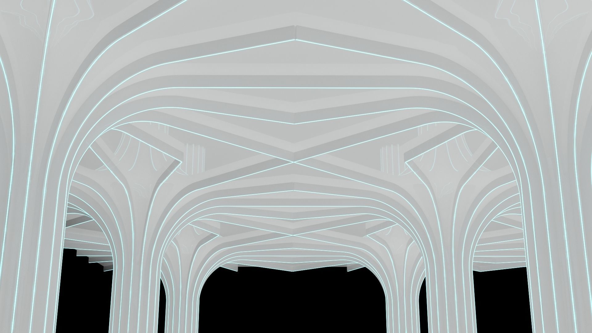 Futuristic Parametric Architecture - Webbed Shade Structure 3D model ...