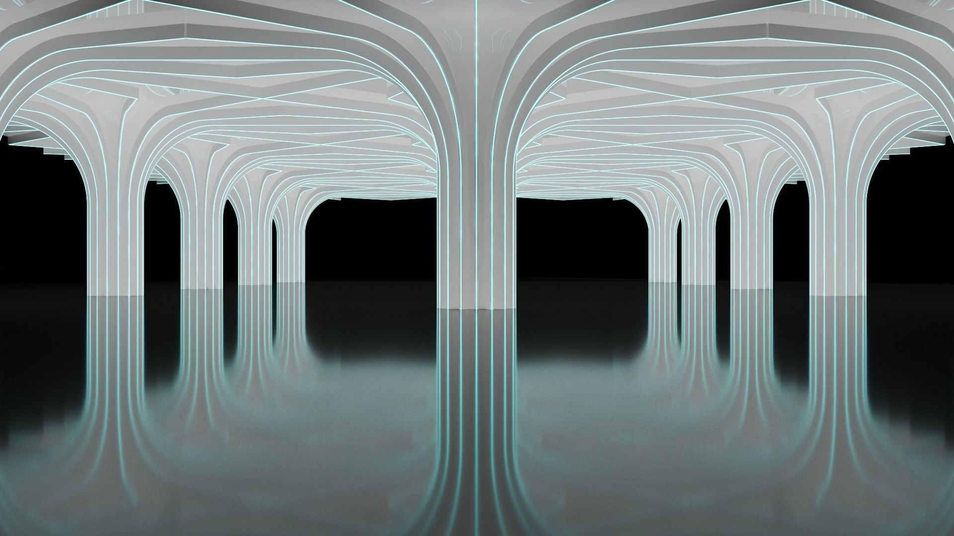 Futuristic Parametric Architecture - Webbed Shade Structure 3D model ...