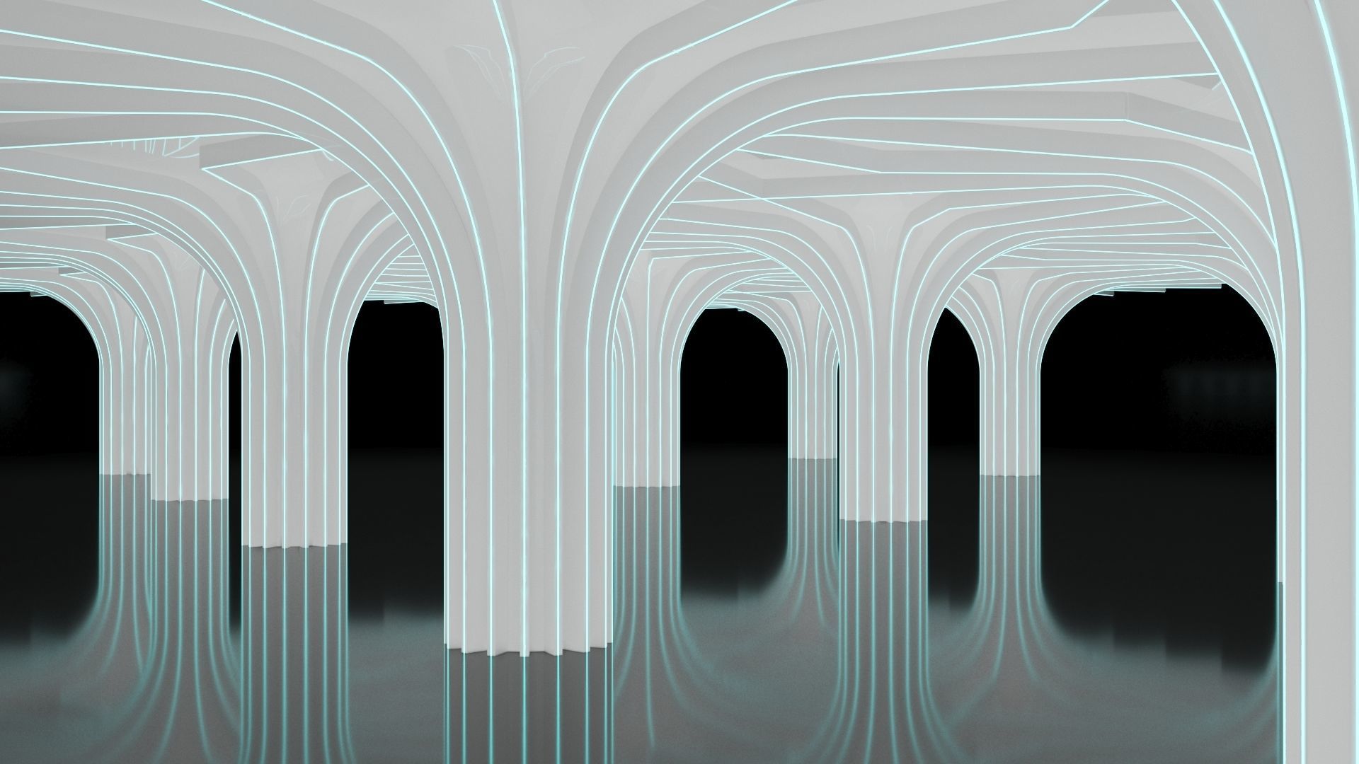 Futuristic Parametric Architecture - Webbed Shade Structure 3D model ...