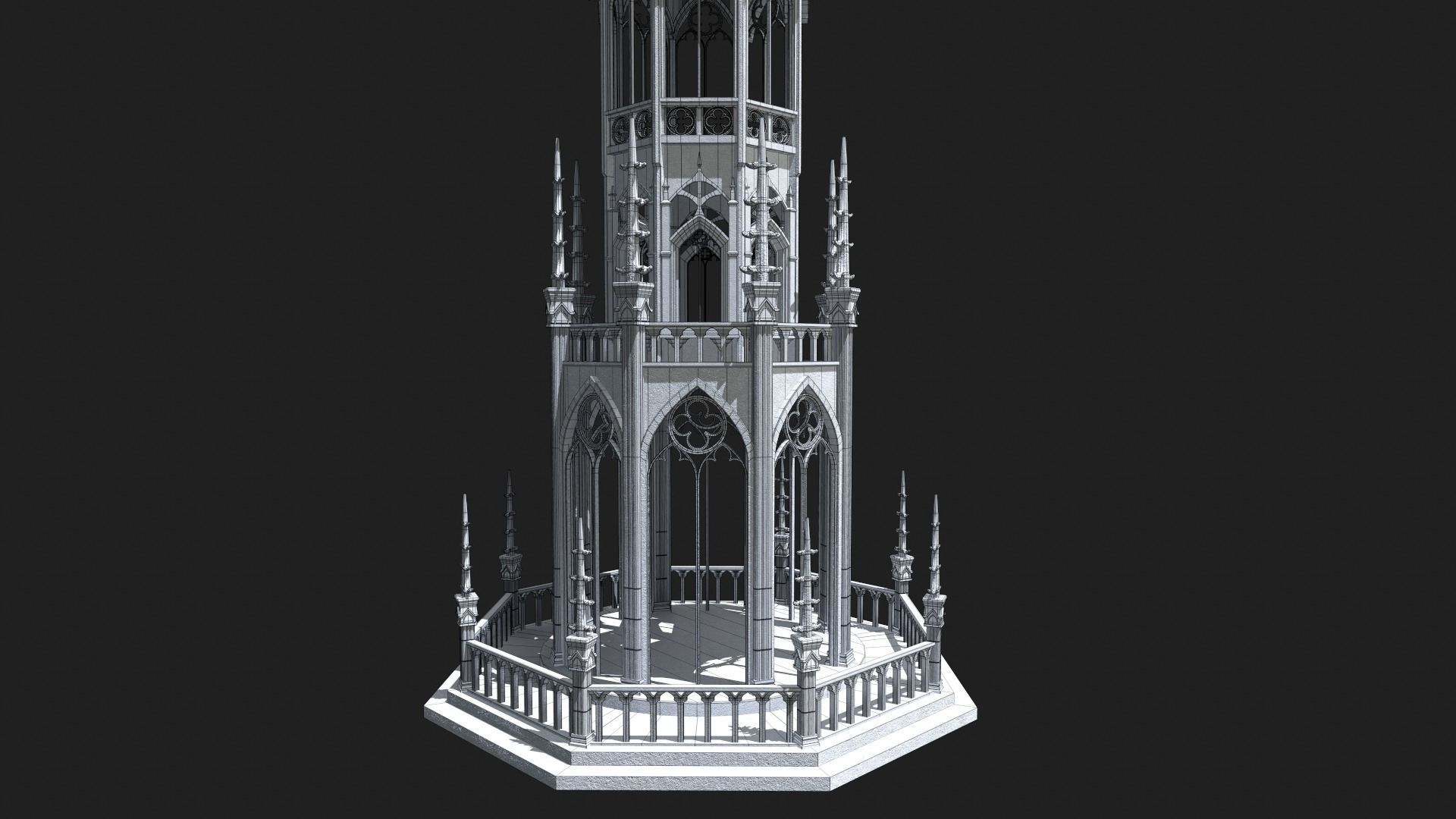 3D model Gothic Tower VR / AR / low-poly | CGTrader