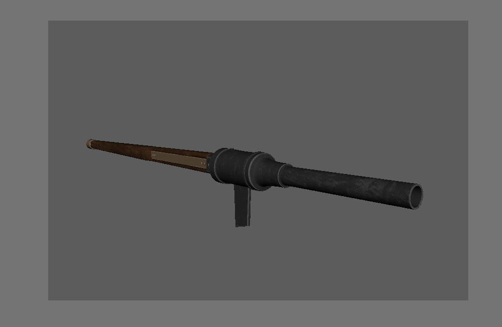 3D model Medieval HandCannon Long handle Version 3D Model Lowpoly VR ...