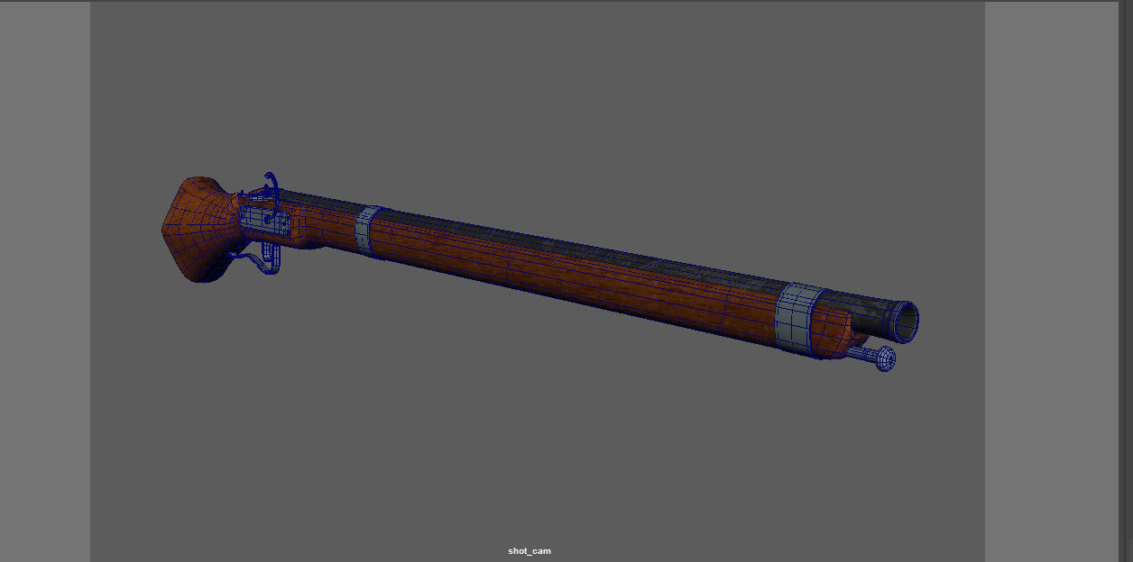 3D model Matchlock Musket Firearm LowPoly 3D Model VR / AR / low-poly ...