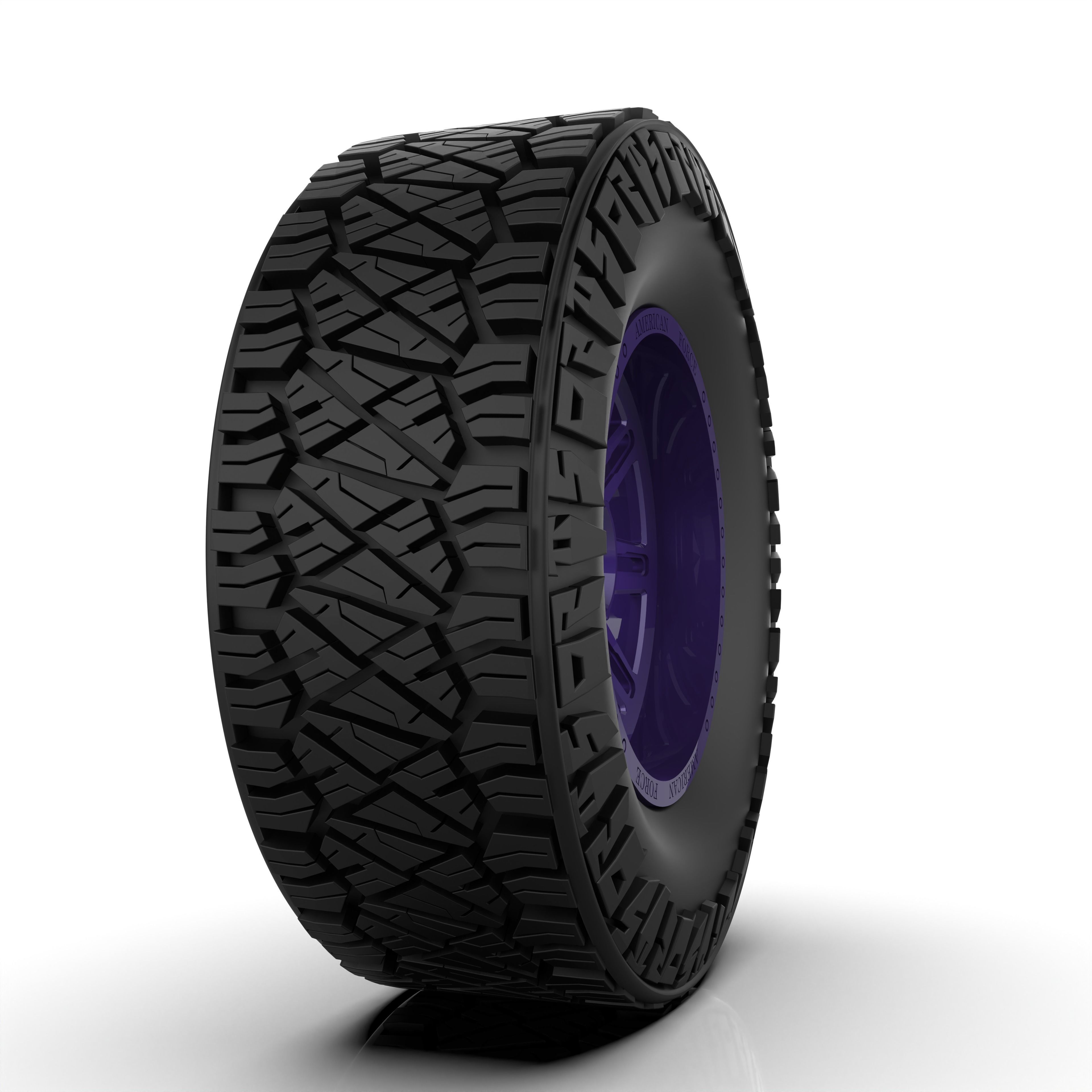 NITTO RIDGE GRAPPLER BW TIRE AND AMERICAN FORCE WHEEL SEPRATED 3D model ...