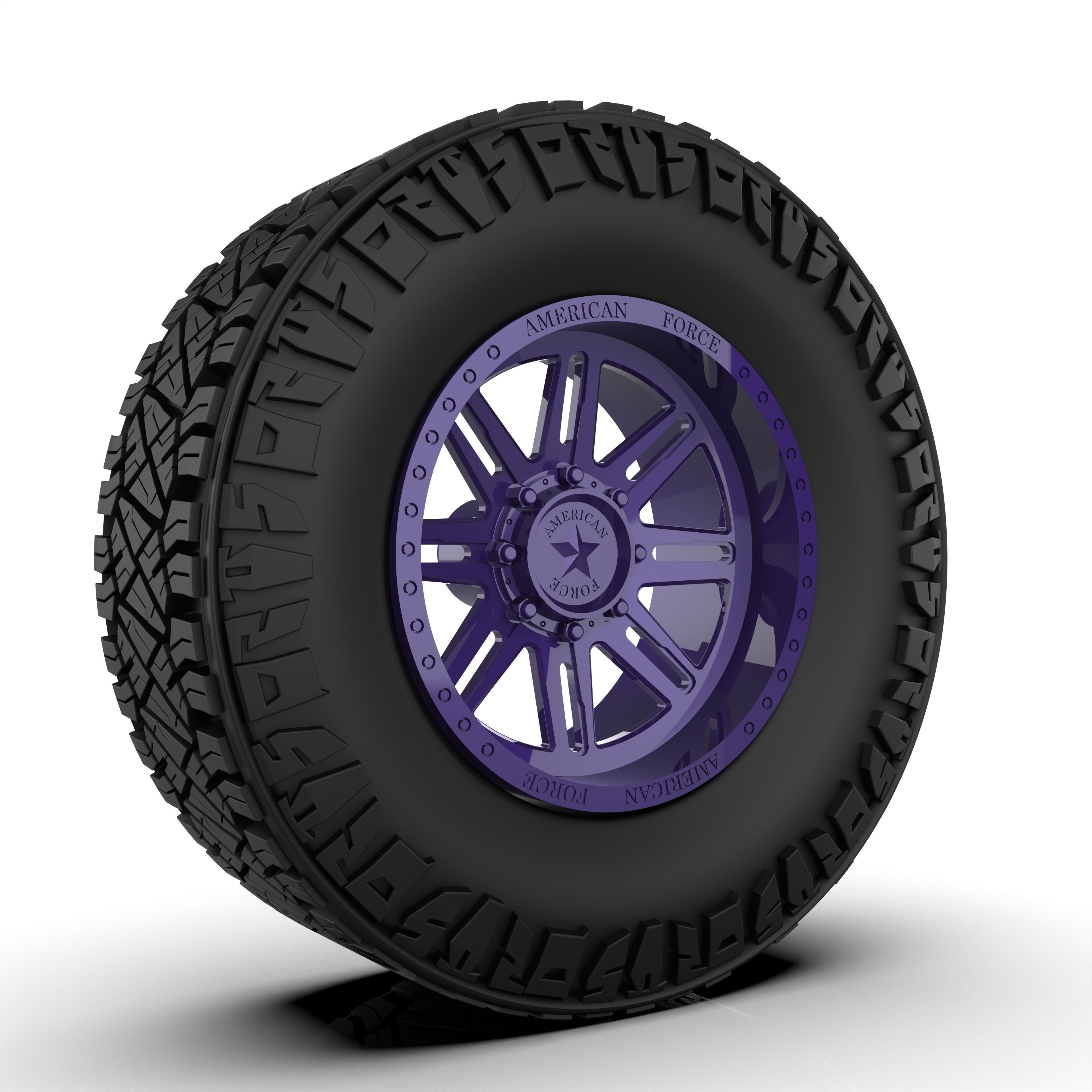 NITTO RIDGE GRAPPLER BW TIRE AND AMERICAN FORCE WHEEL SEPRATED 3D model ...