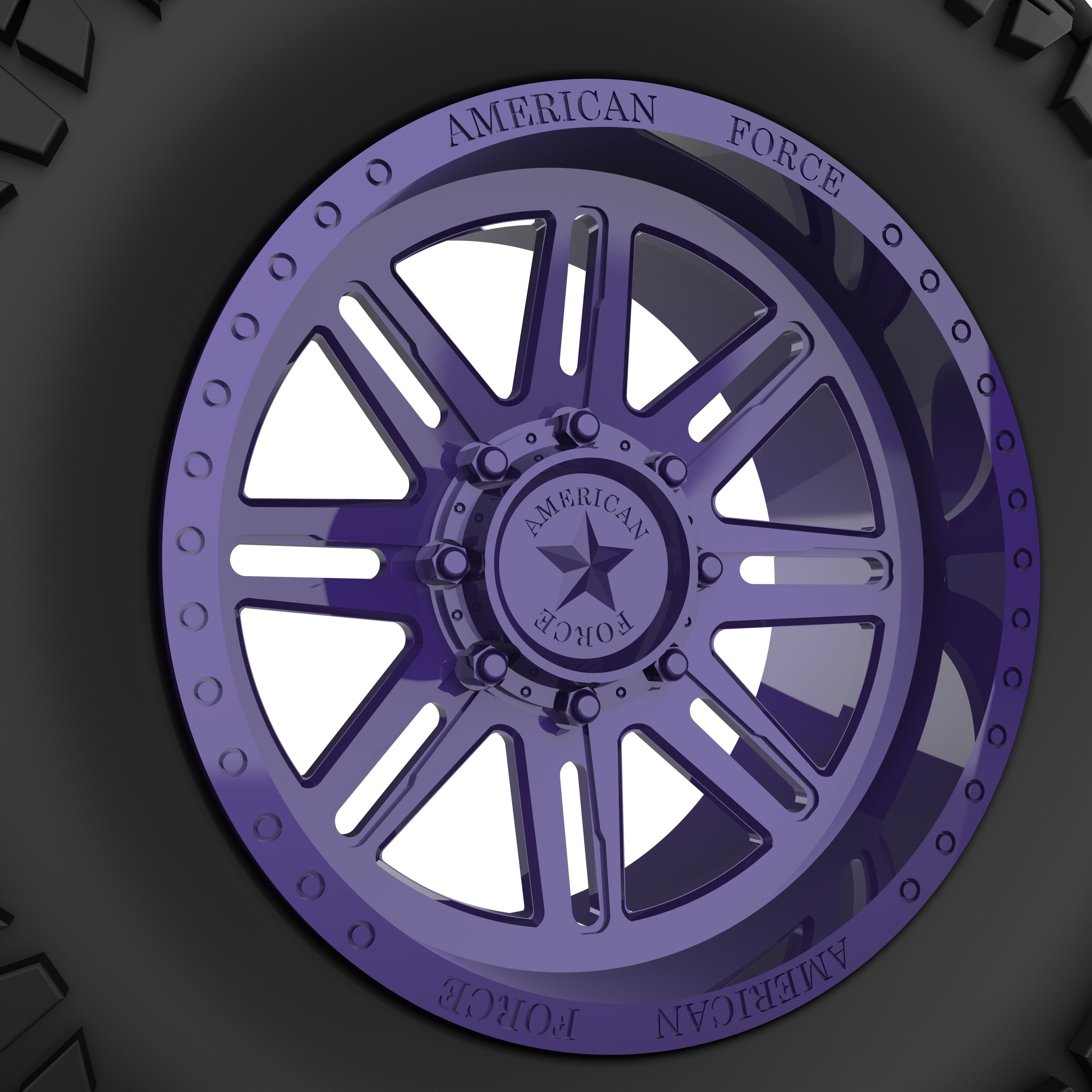 NITTO RIDGE GRAPPLER BW TIRE AND AMERICAN FORCE WHEEL SEPRATED 3D model ...