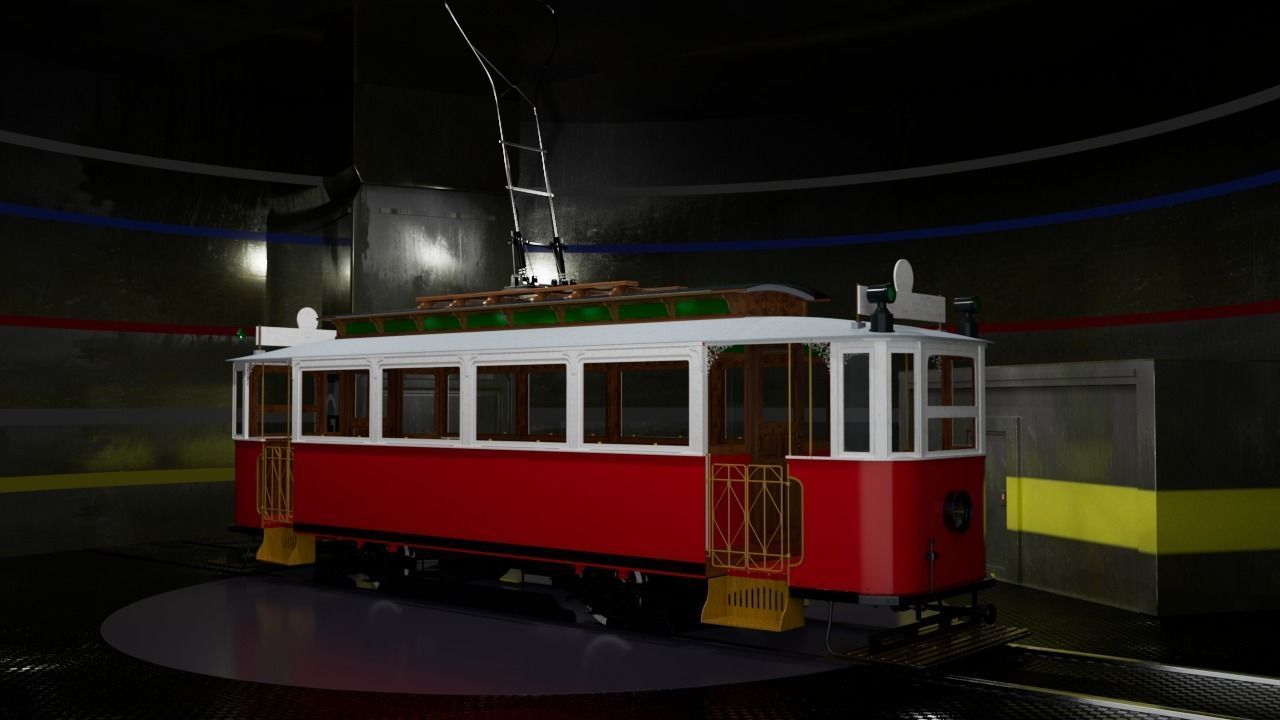 Retro tramway High-poly 3D model 3D model | CGTrader