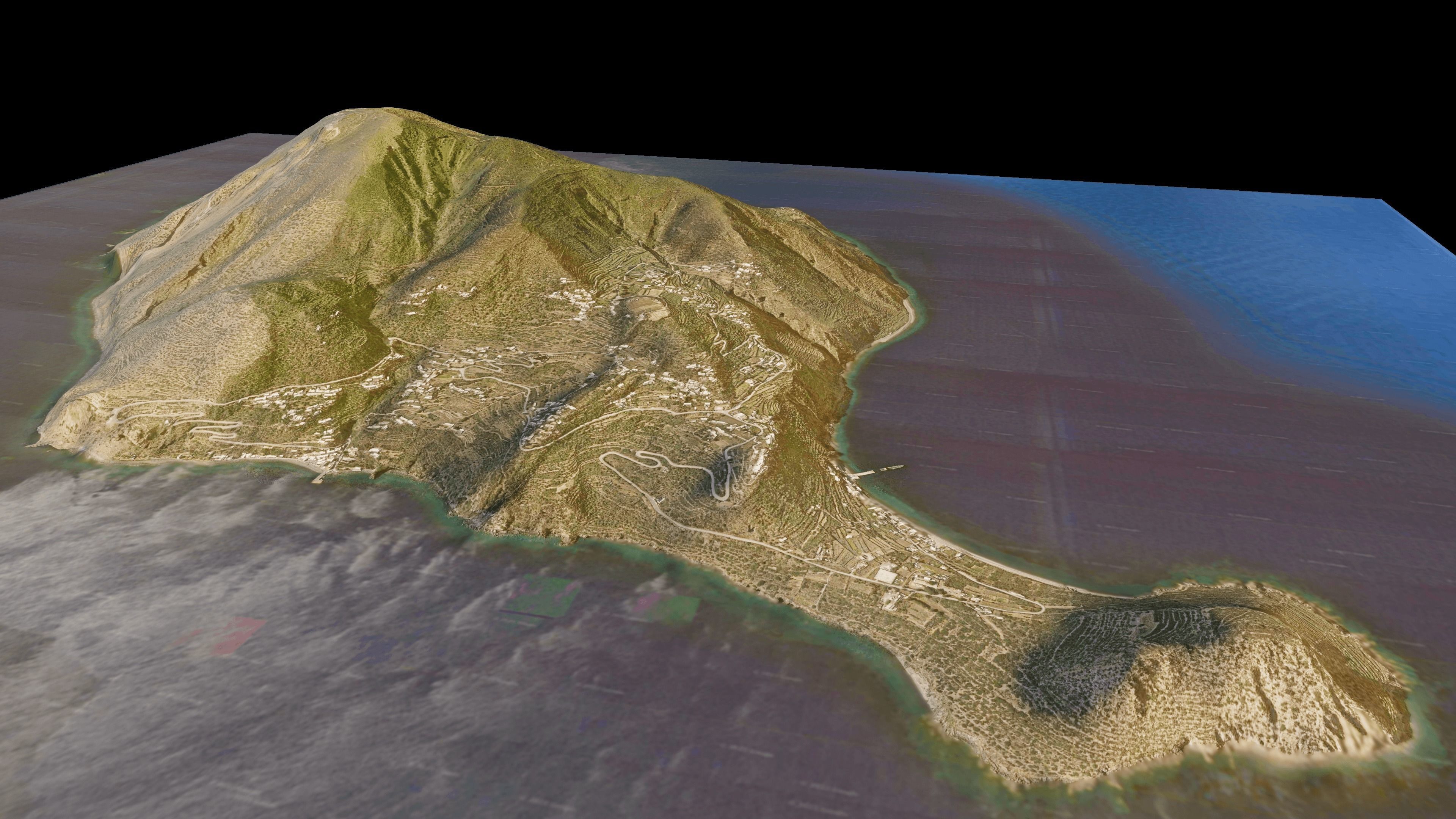 Filicudi Island full 3d model terrain 3D model | CGTrader
