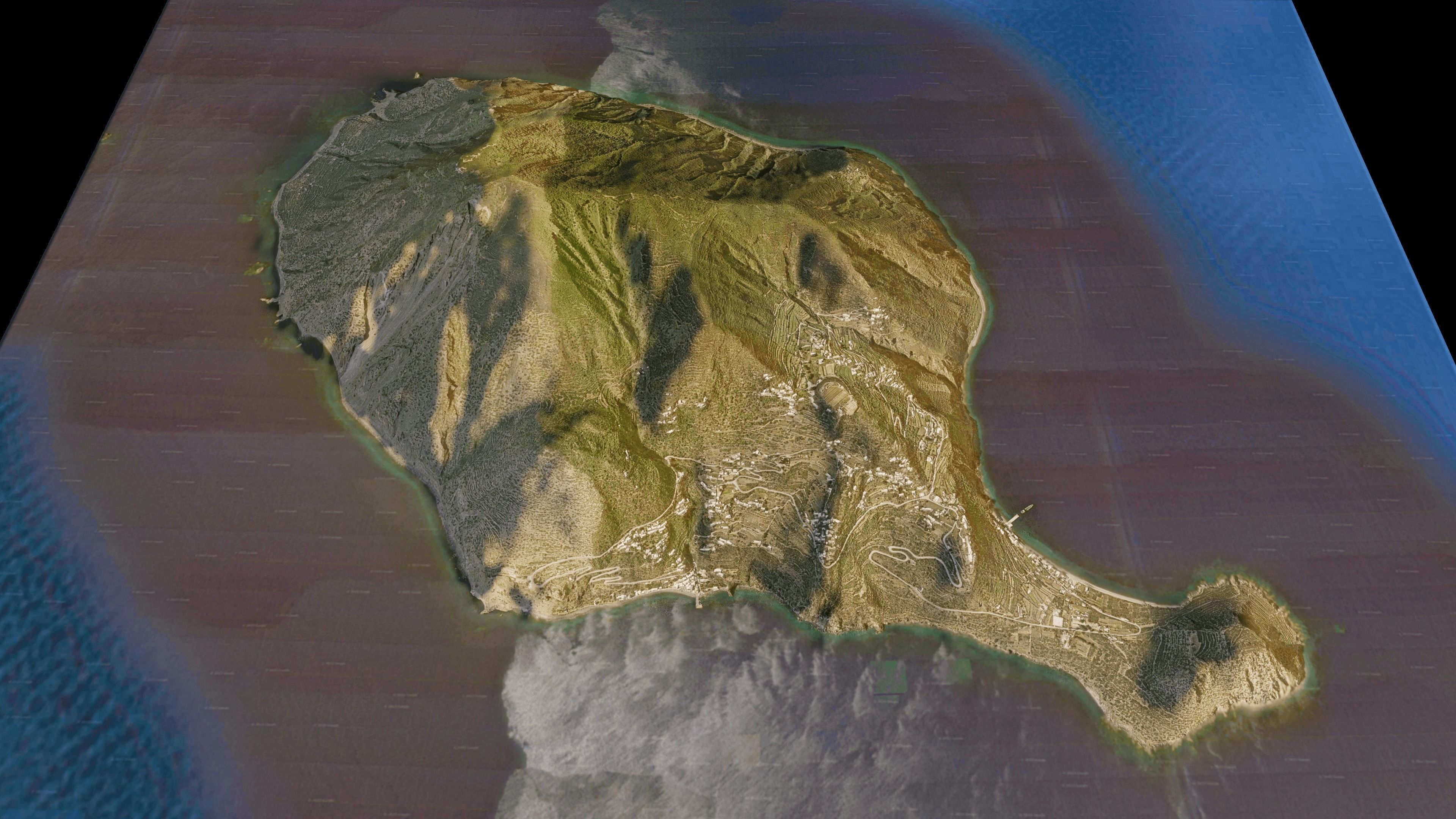 Filicudi Island full 3d model terrain 3D model | CGTrader