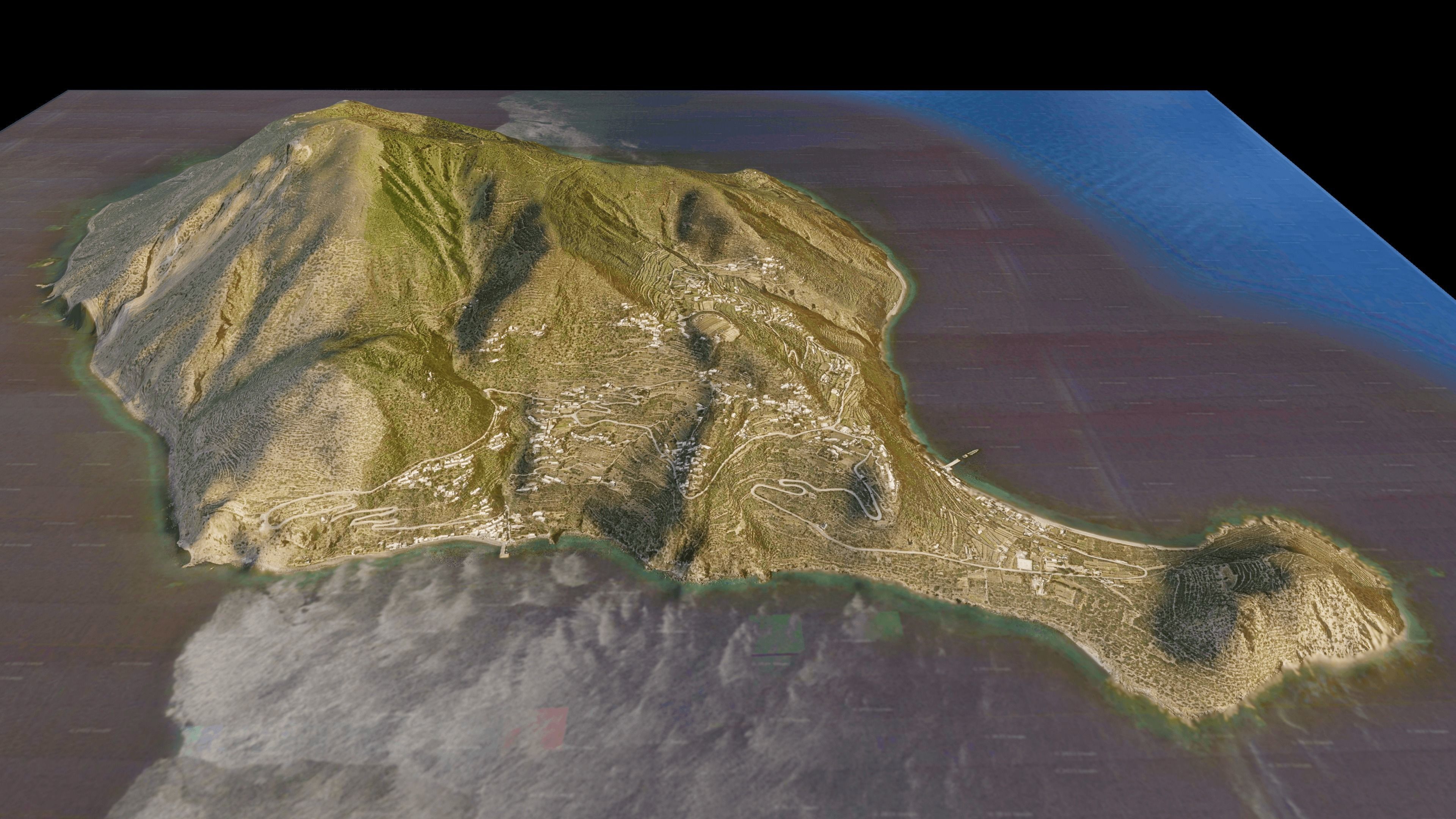 Filicudi Island full 3d model terrain 3D model | CGTrader