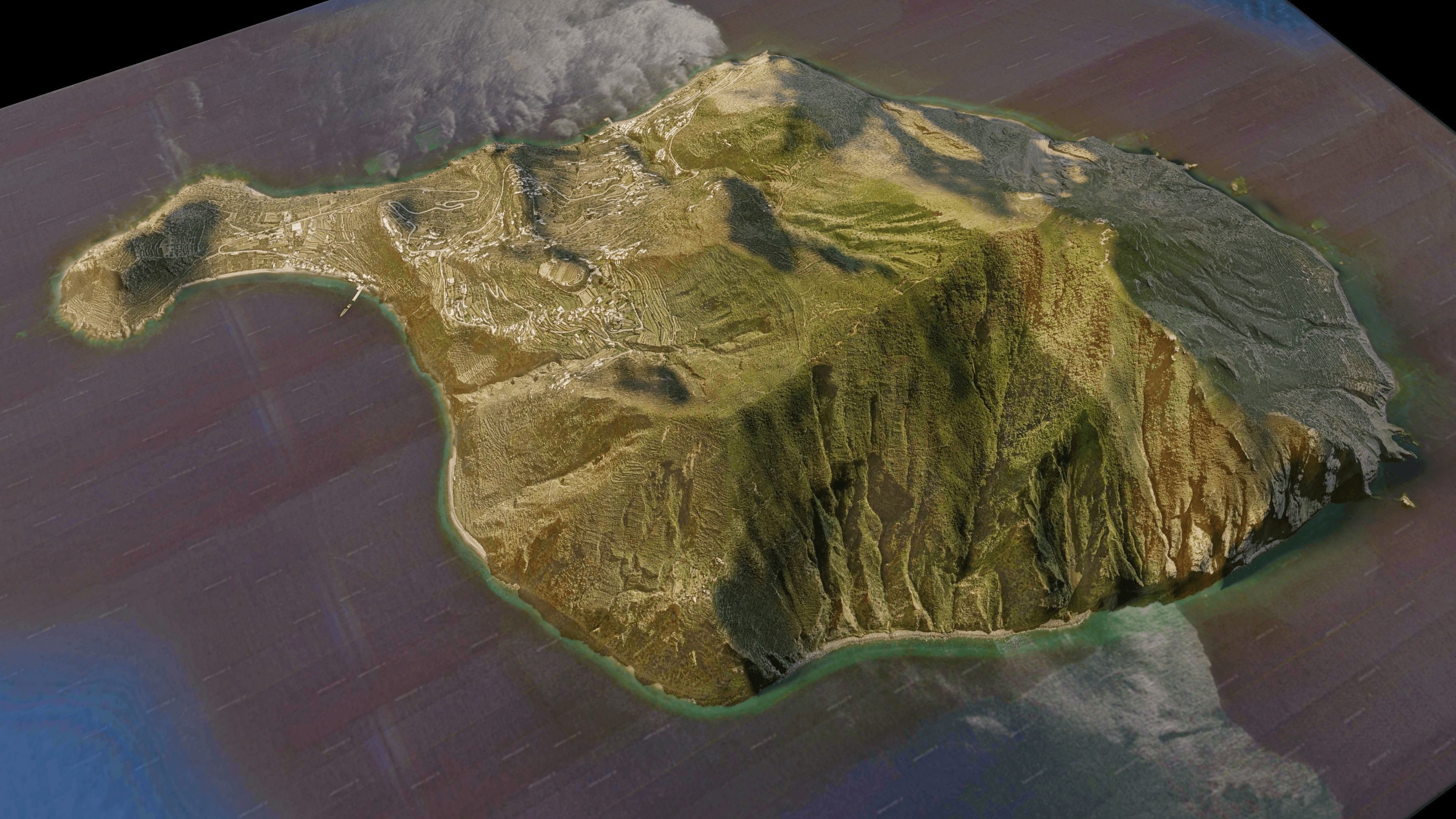 Filicudi Island full 3d model terrain 3D model | CGTrader