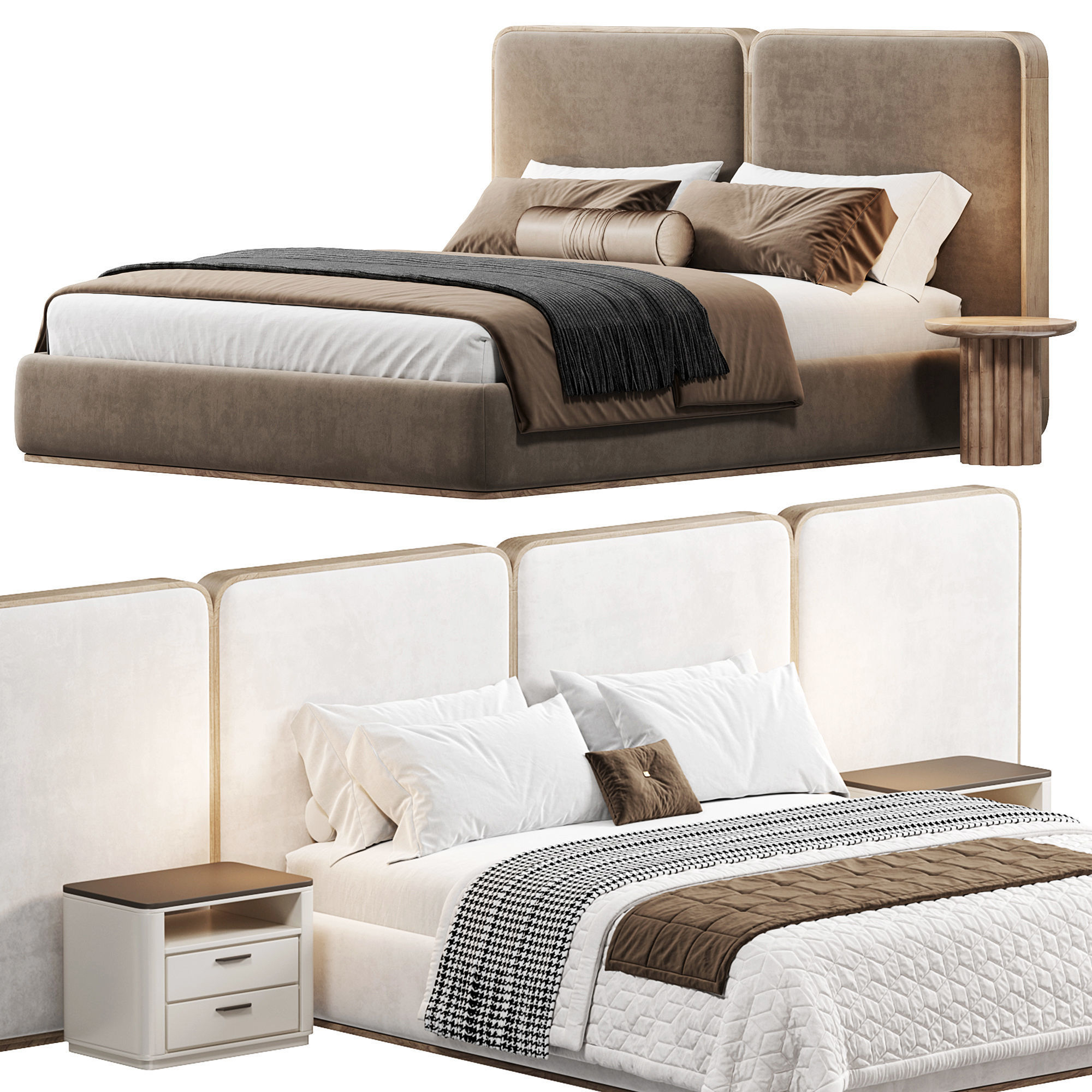 GEM UPHOLSTERED KING QUEEN BED by adrianahoyos 3D model | CGTrader