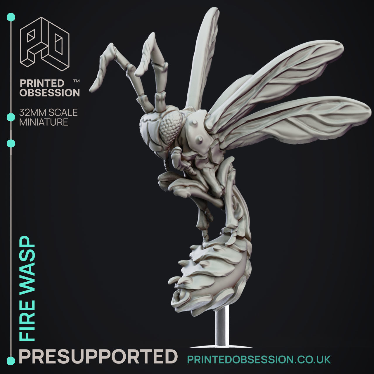 Fire Wasp - 3D Printable TTRPG - PRESUPPORTED - 32mm Scale 3D model 3D ...