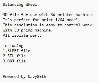 Balancing Wheel 3D model 3D printable | CGTrader