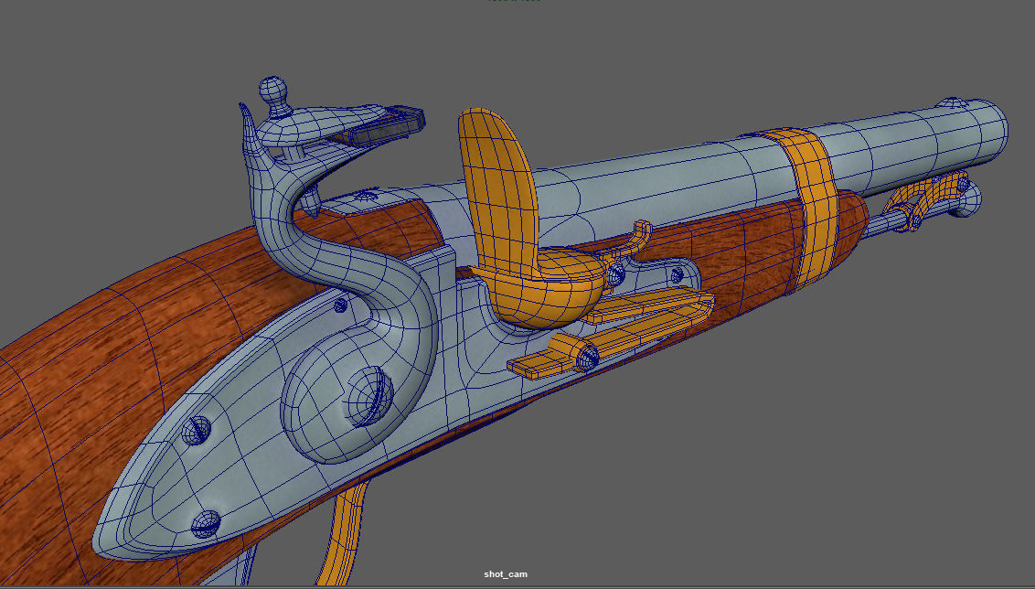 3D model Flintlock Pistol Firearm LowPoly 3D Model VR / AR / low-poly ...