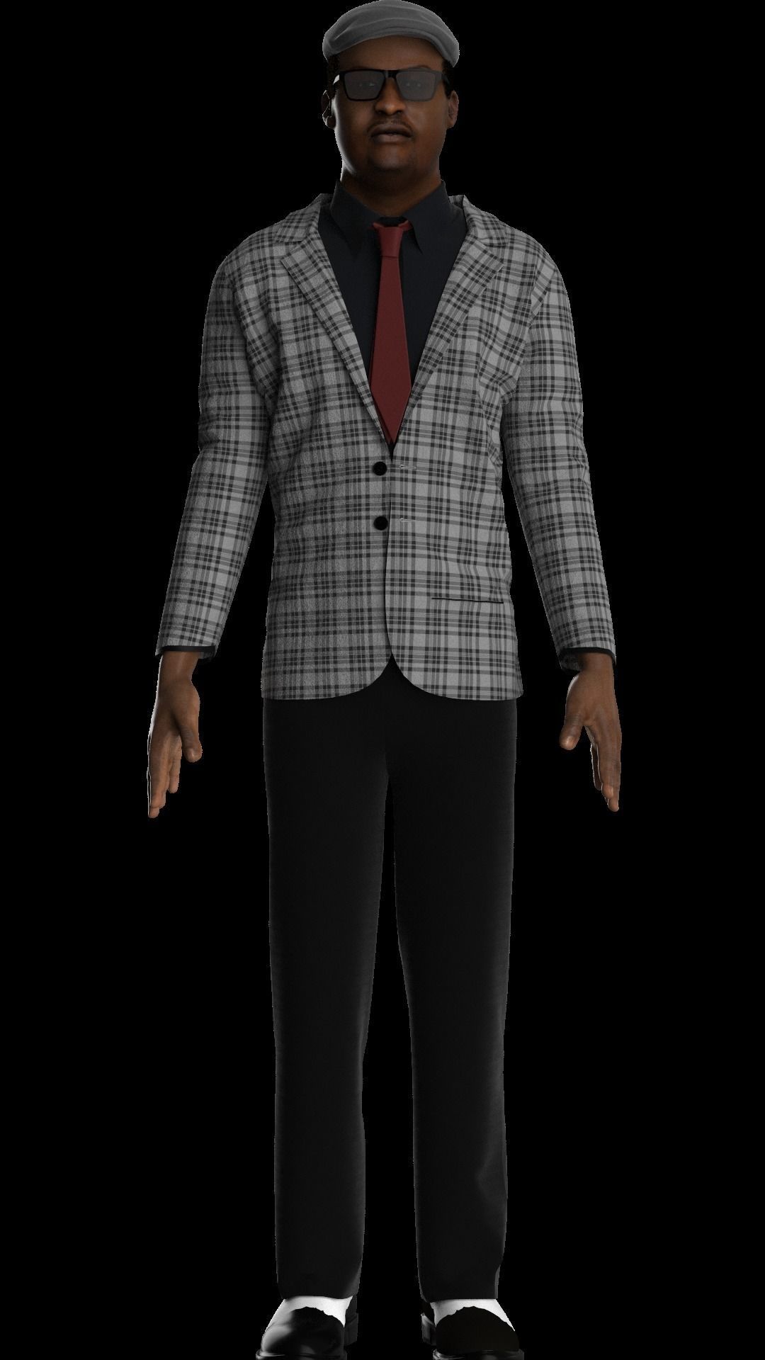 Gangster outfit made with Clo3d 3D model rigged | CGTrader