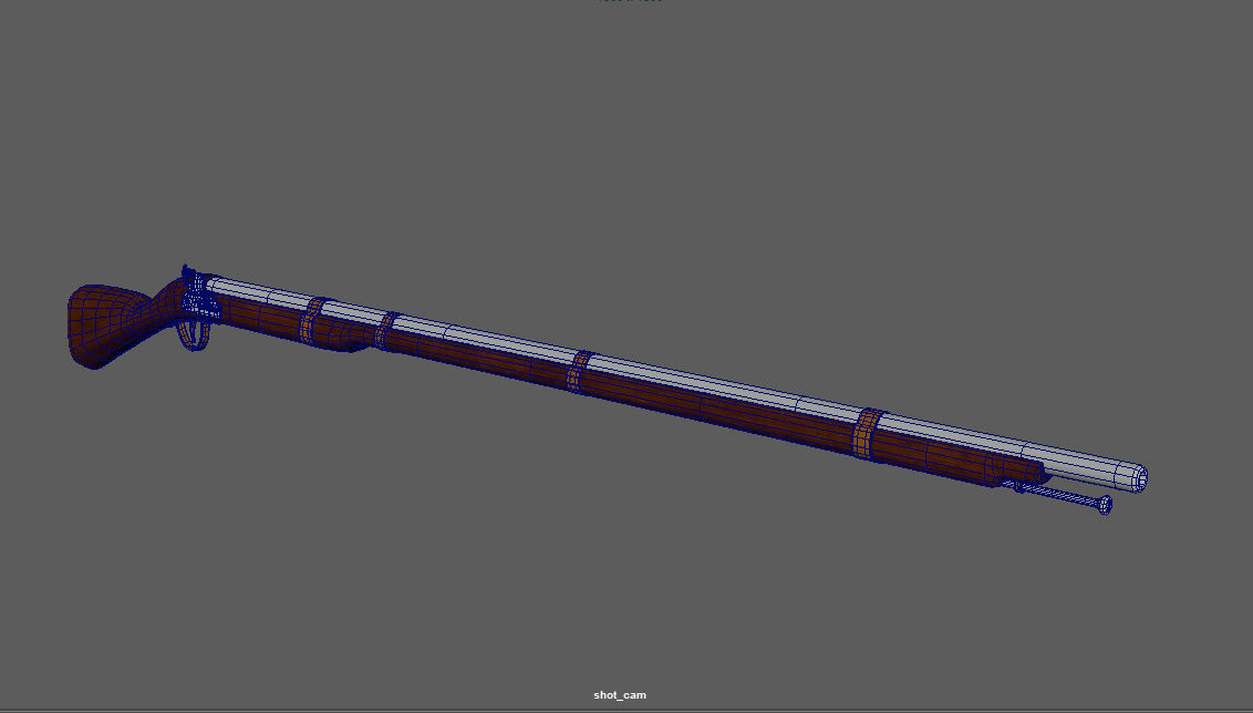 3D model Flintlock Musket Firearm LowPoly 3D Model VR / AR / low-poly ...