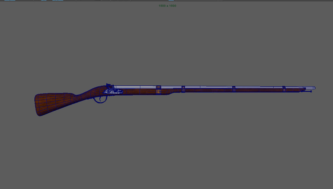 3D model Flintlock Musket Firearm LowPoly 3D Model VR / AR / low-poly ...