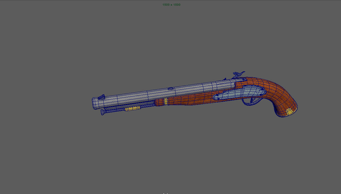3D model Percussion Pistol LowPoly Firearm 3D Model VR / AR / low-poly ...