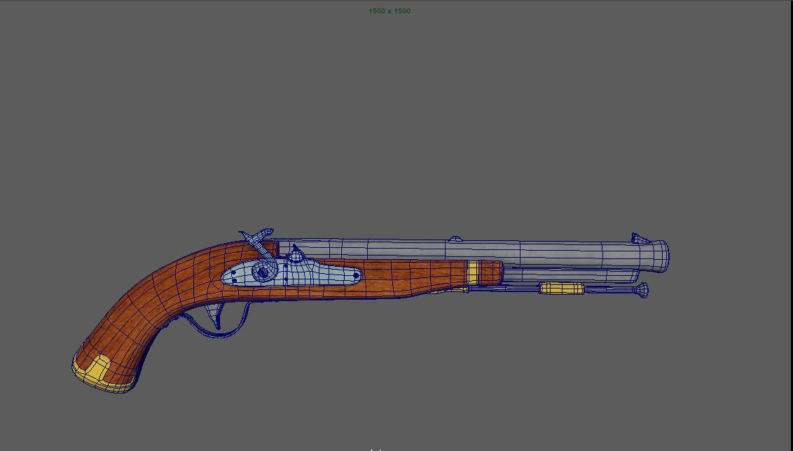 3D model Percussion Pistol LowPoly Firearm 3D Model VR / AR / low-poly ...