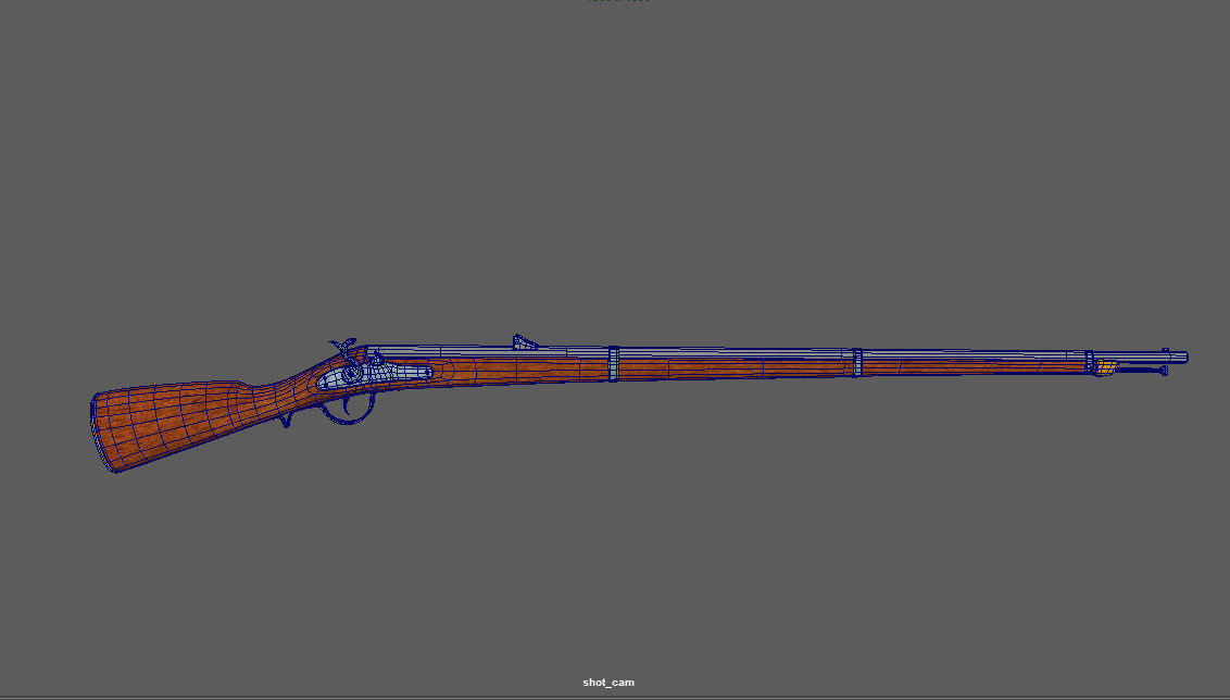 3D model Percussion Musket LowPoly Firearm 3D Model VR / AR / low-poly ...