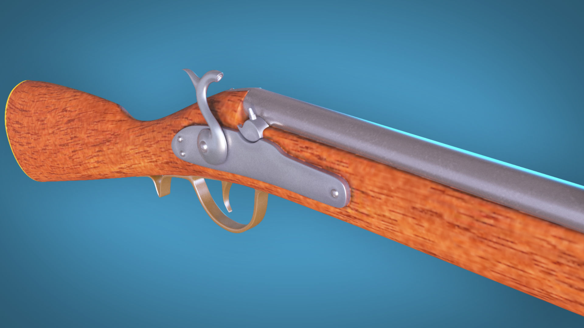 3D model Percussion Musket LowPoly Firearm 3D Model VR / AR / low-poly ...