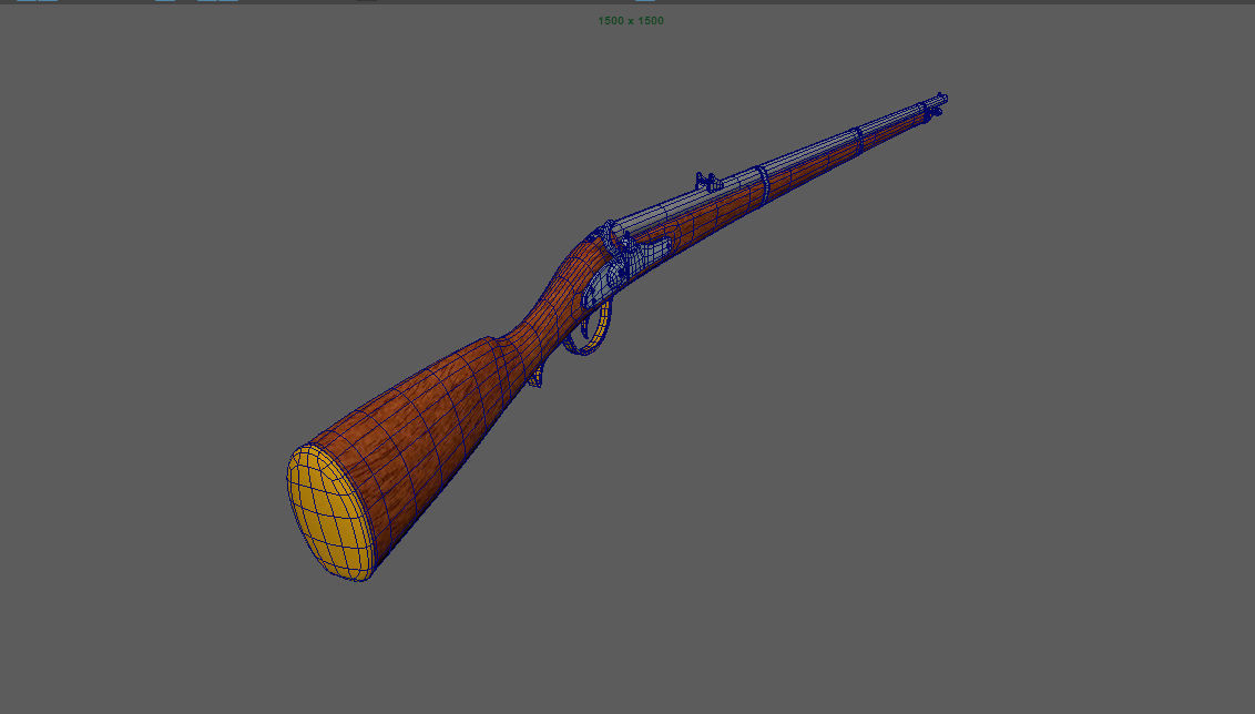 3D model Percussion Musket LowPoly Firearm 3D Model VR / AR / low-poly ...