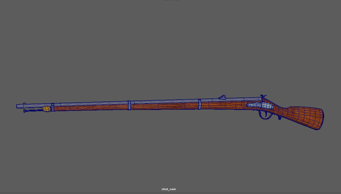 3D model Percussion Musket LowPoly Firearm 3D Model VR / AR / low-poly ...