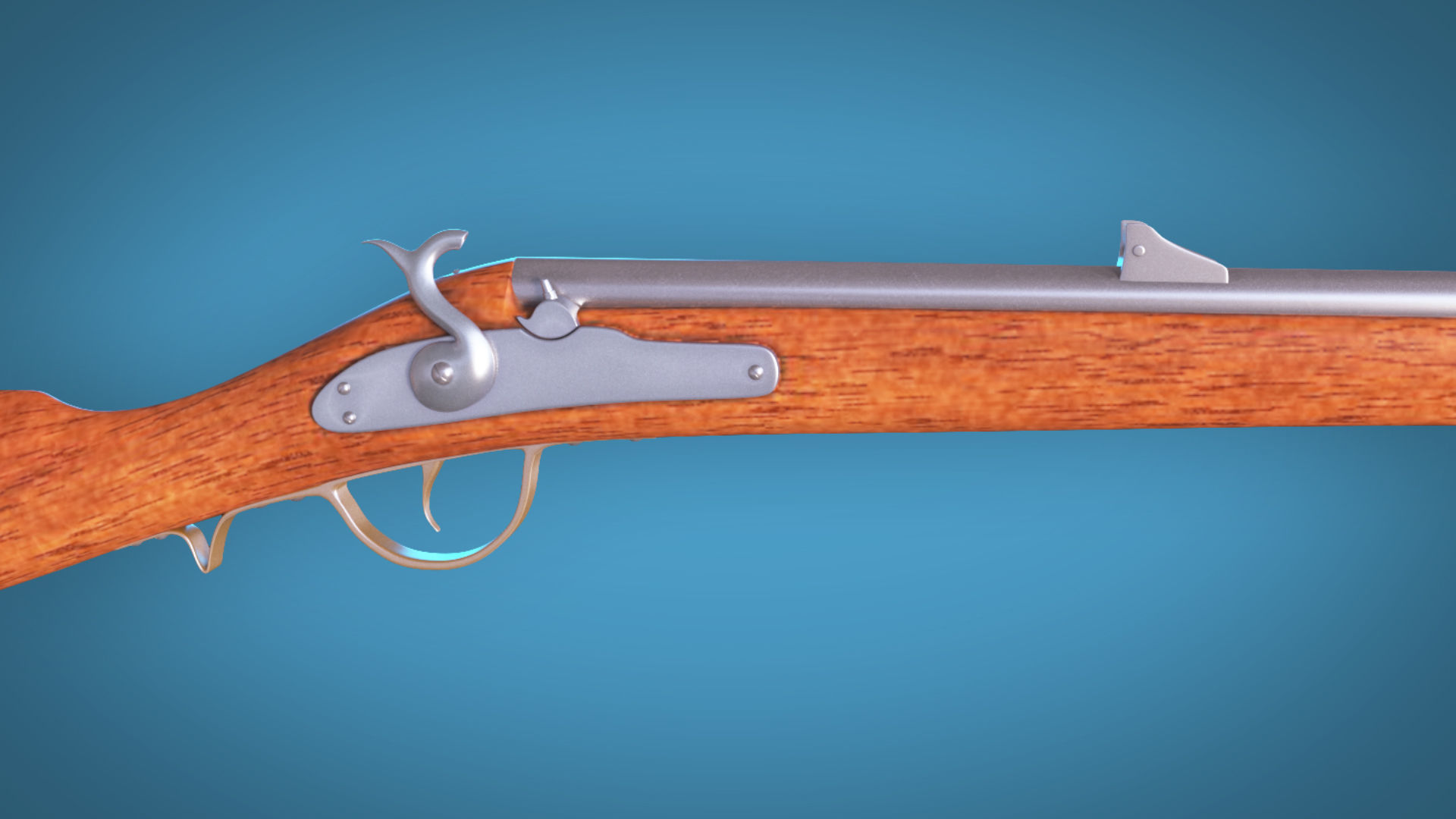 3D model Percussion Musket LowPoly Firearm 3D Model VR / AR / low-poly ...