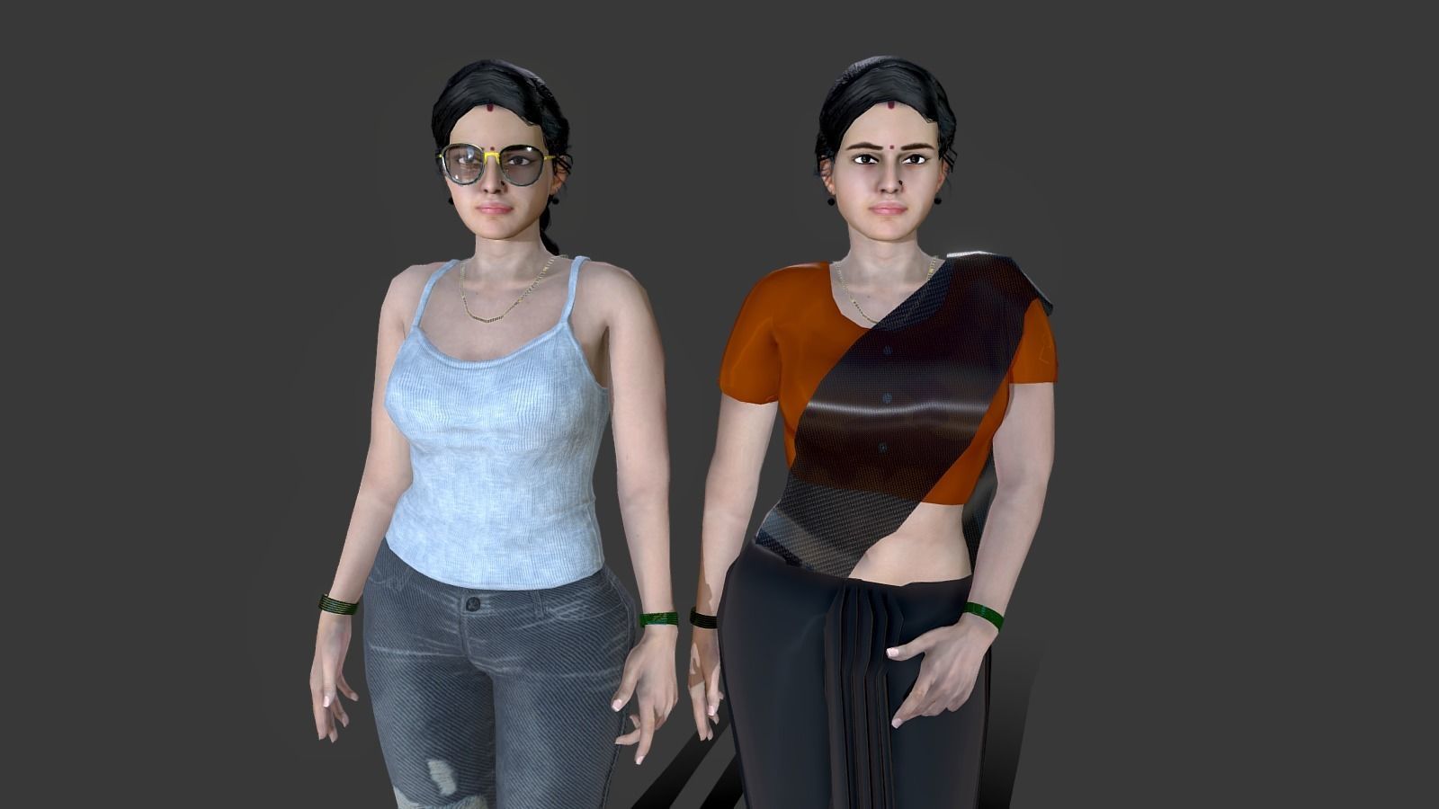Indian Women ROHINI AX08OM Indian Female model 3D model | CGTrader