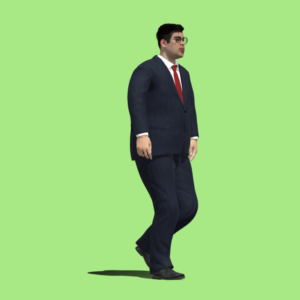 Fat businessman walking animation 3D model animated rigged | CGTrader