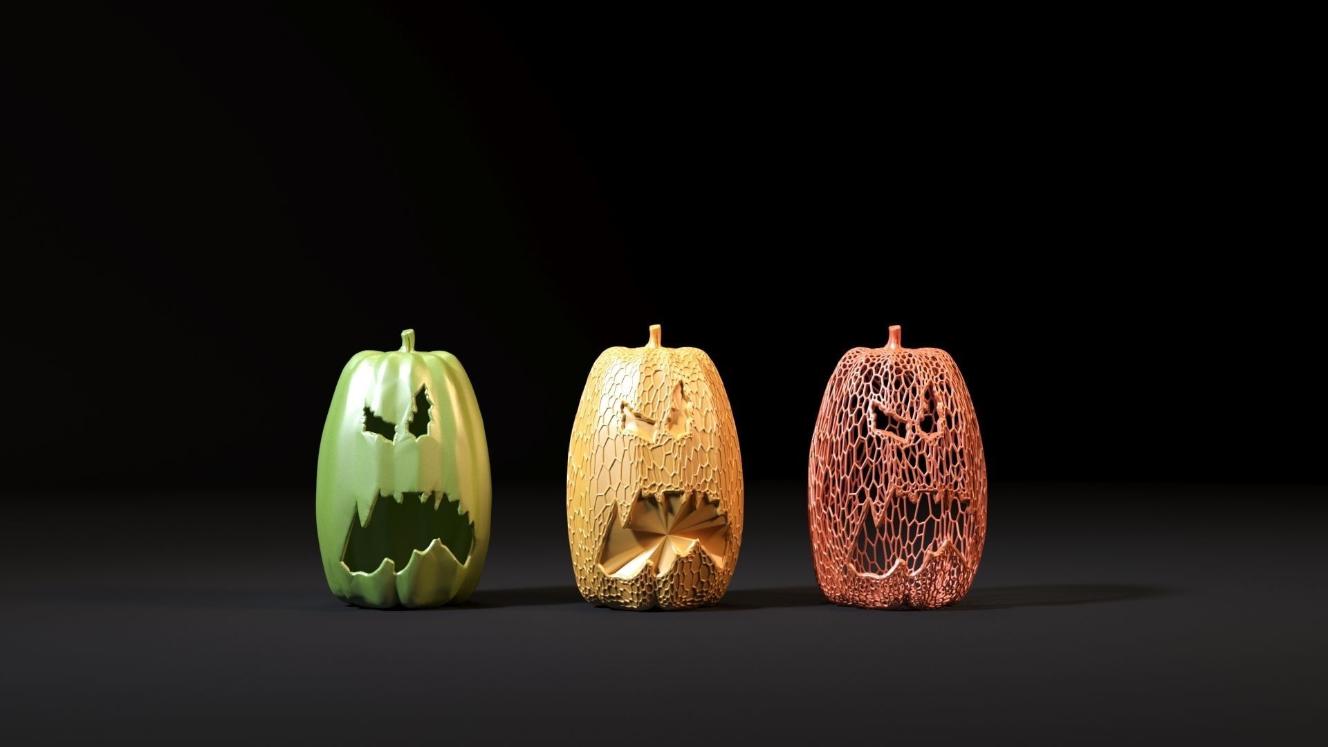 Set of pumpkins 3D model 3D printable | CGTrader