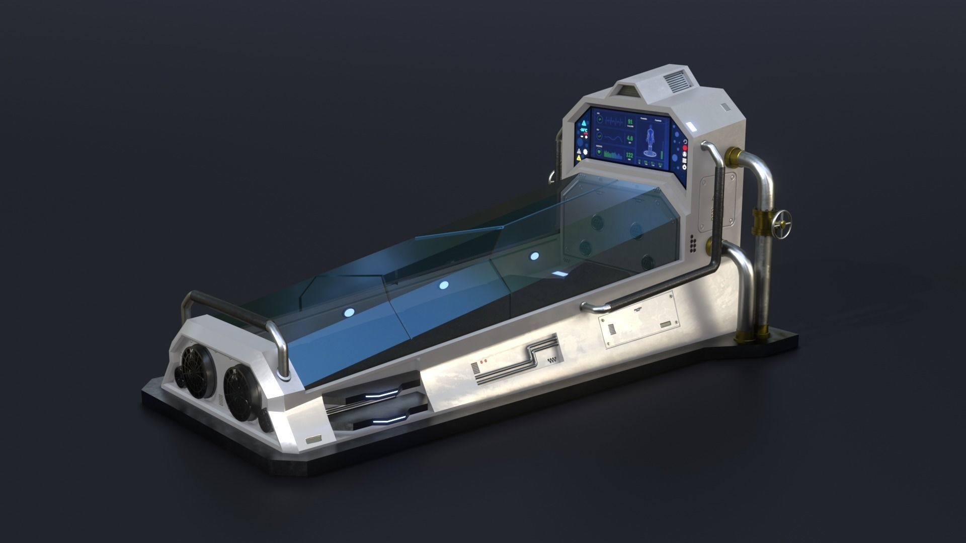 3D model Sci-Fi Cryopod - Capsule VR / AR / low-poly | CGTrader