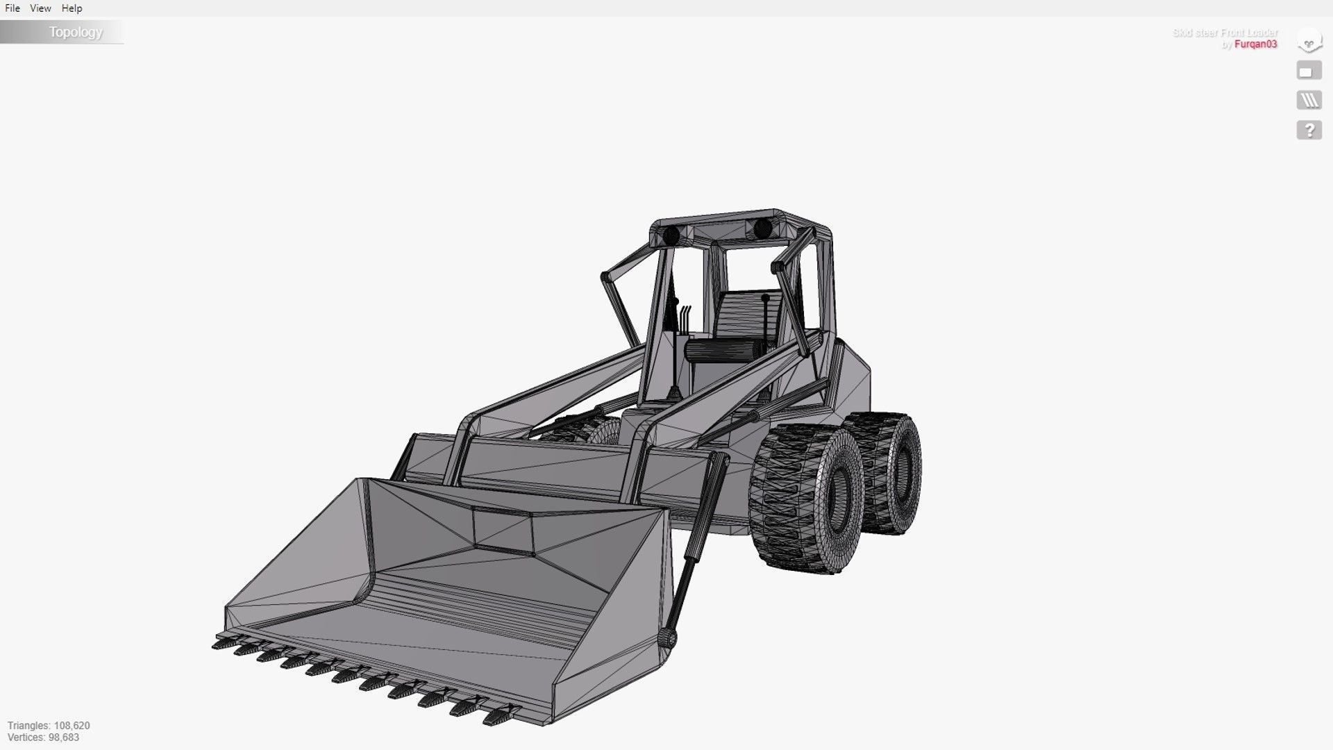 Skid-steer Front Loader 3D model | CGTrader