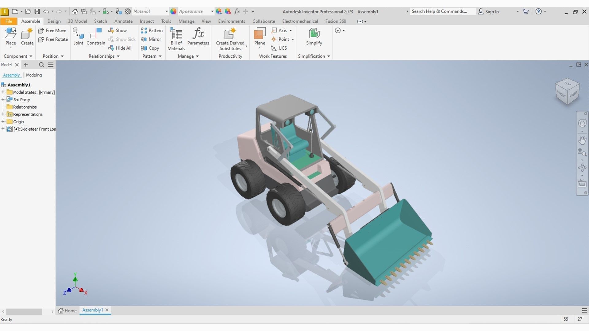 Skid-steer Front Loader 3D model | CGTrader