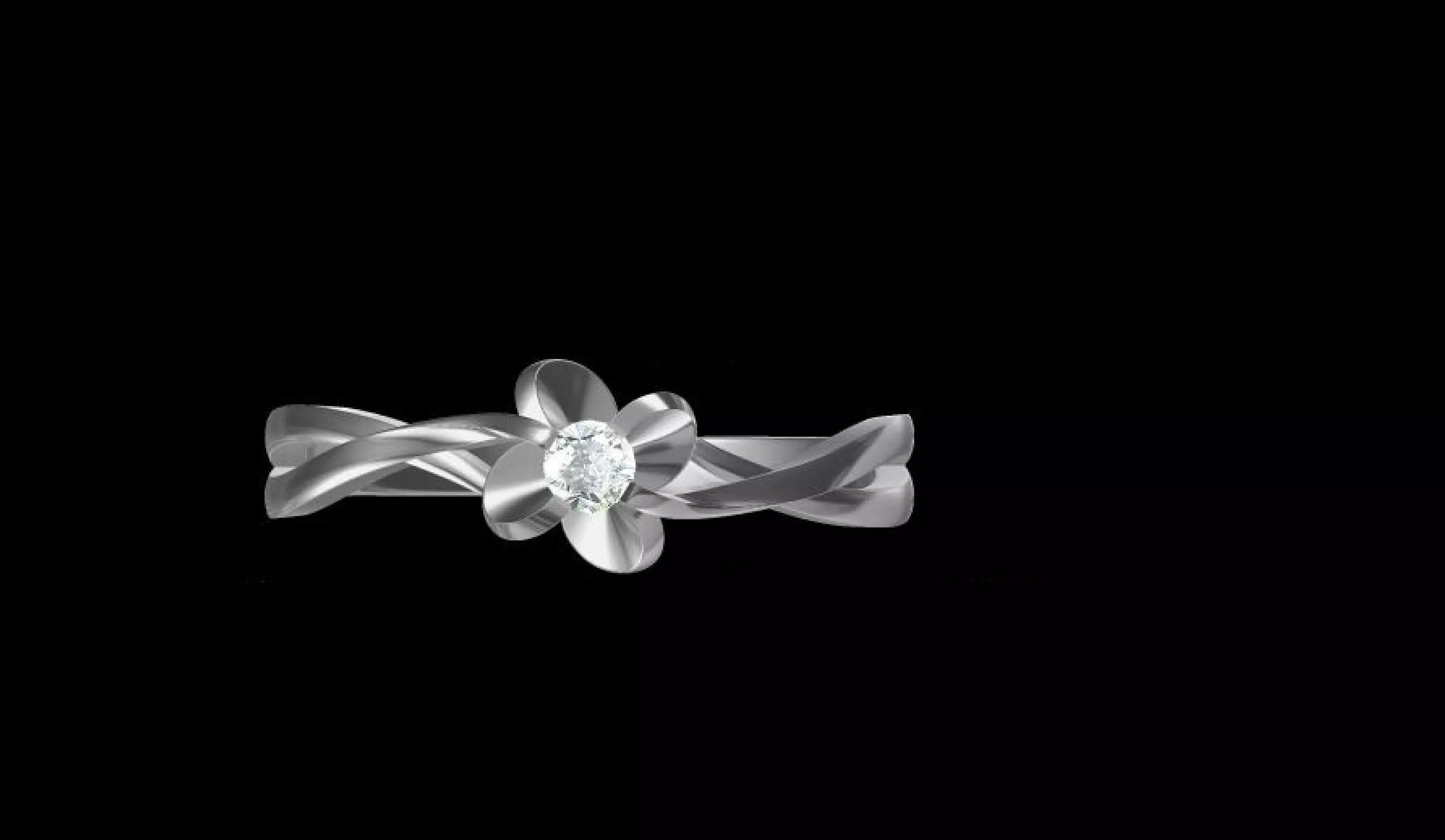 Twisted flower ring 3D model 3D printable | CGTrader