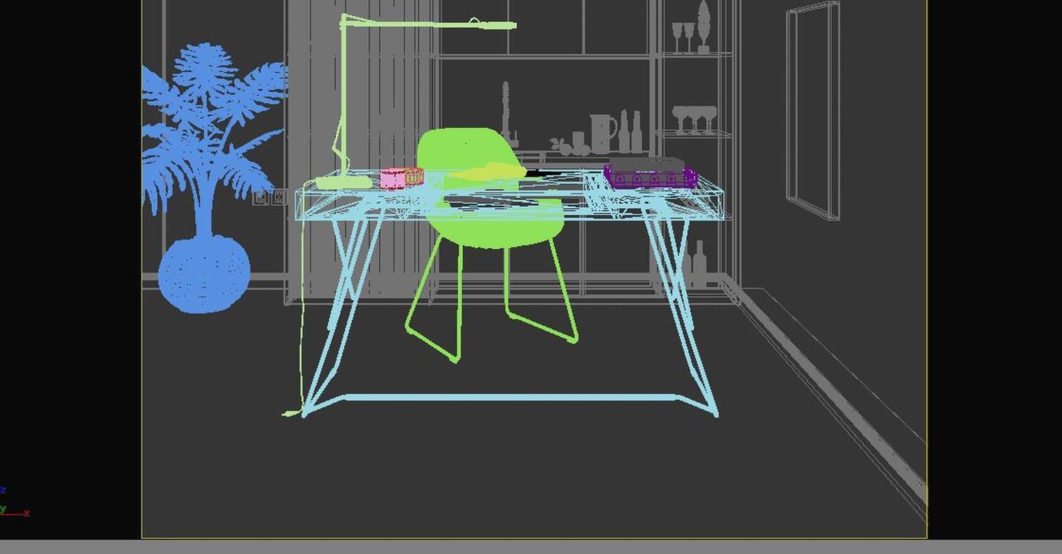Modern Tables chairs monomer decoration 3D model | CGTrader