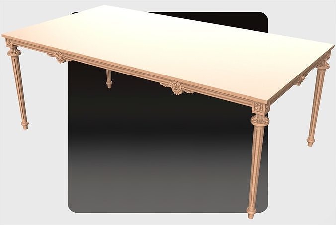Carved dinner table for cnc 12 3D model | CGTrader