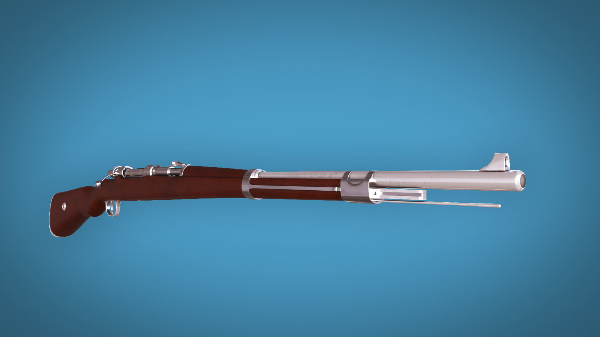 3D model Mauser Gewehr 98 Bolt Action Rifle LowPoly Firearm 3D Model VR ...