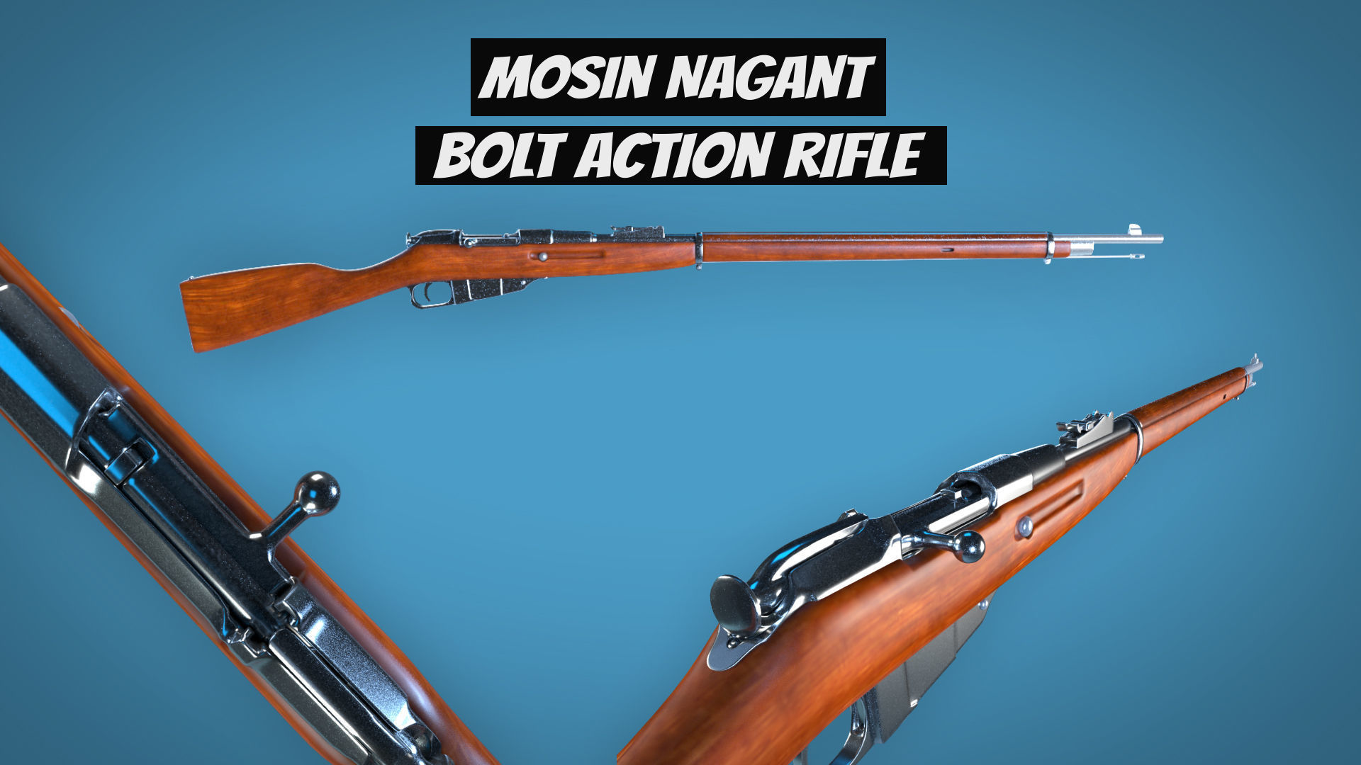 3D model Mosin Nagant Bolt Action Rifle LowPoly Firearm 3D Model VR ...