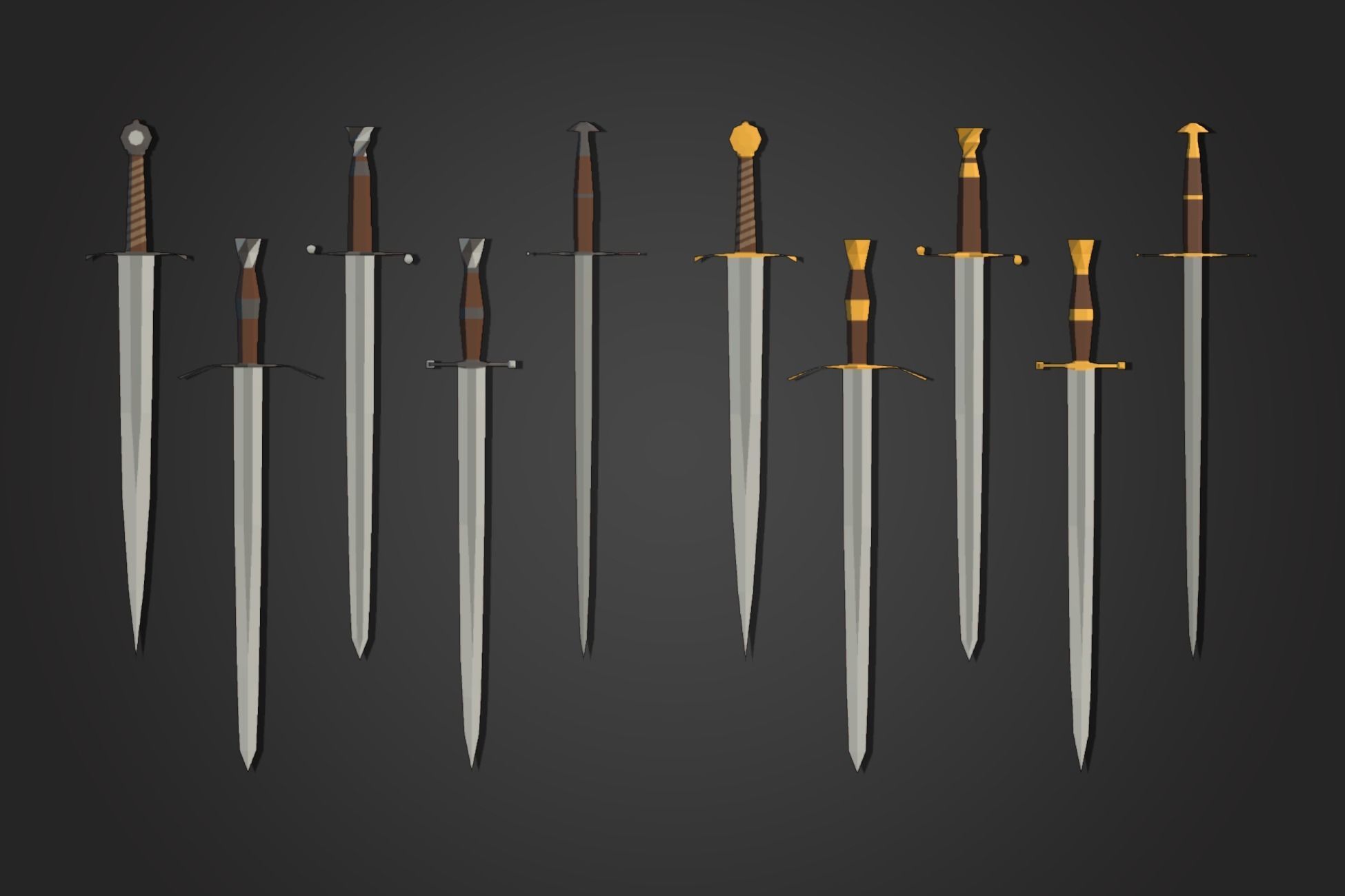 3D model Low Poly Sword Pack 1 VR / AR / low-poly | CGTrader