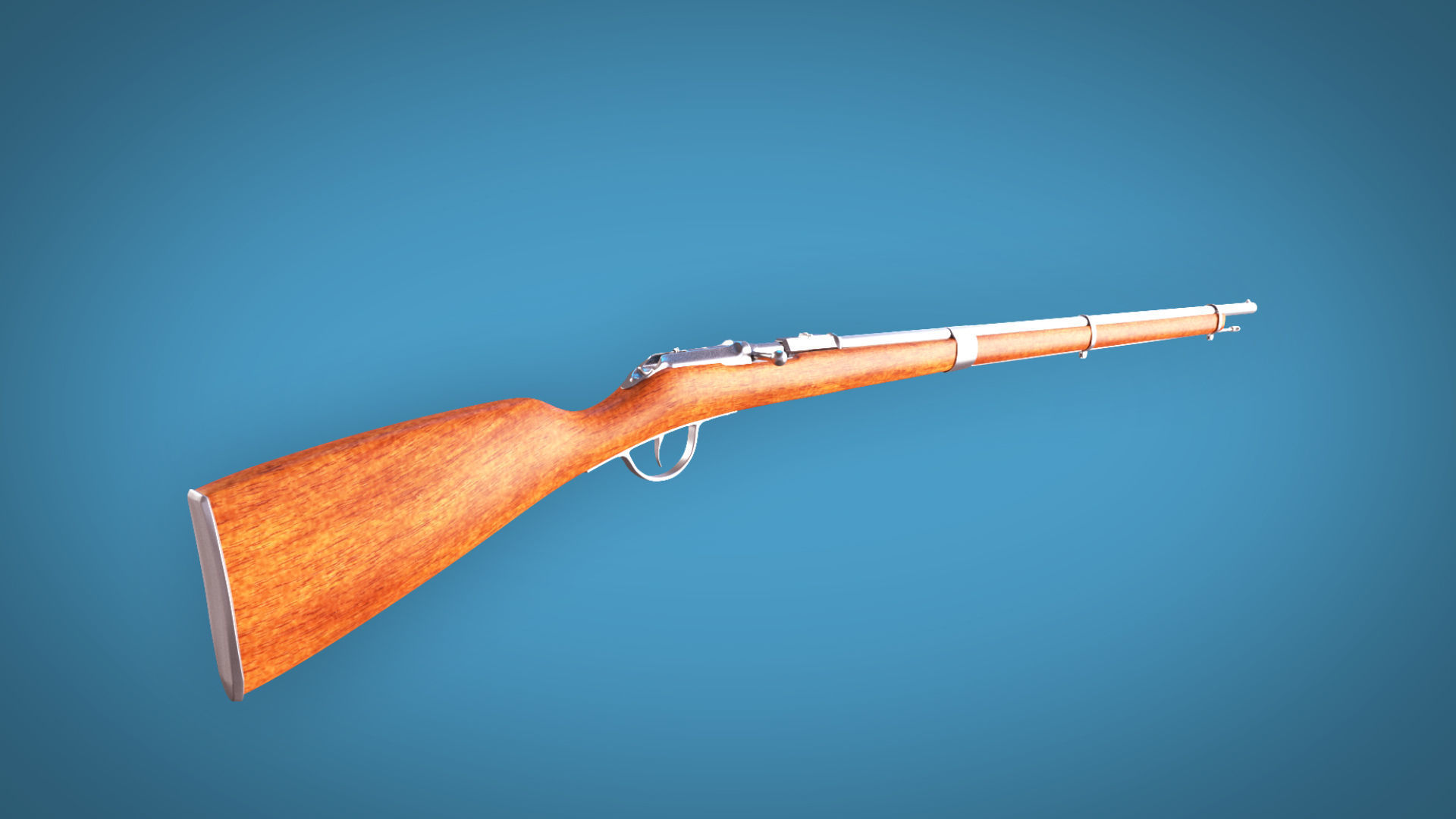 3D model Dreyse Needle Gun Bolt Action Rifle LowPoly Firearm 3D Model ...