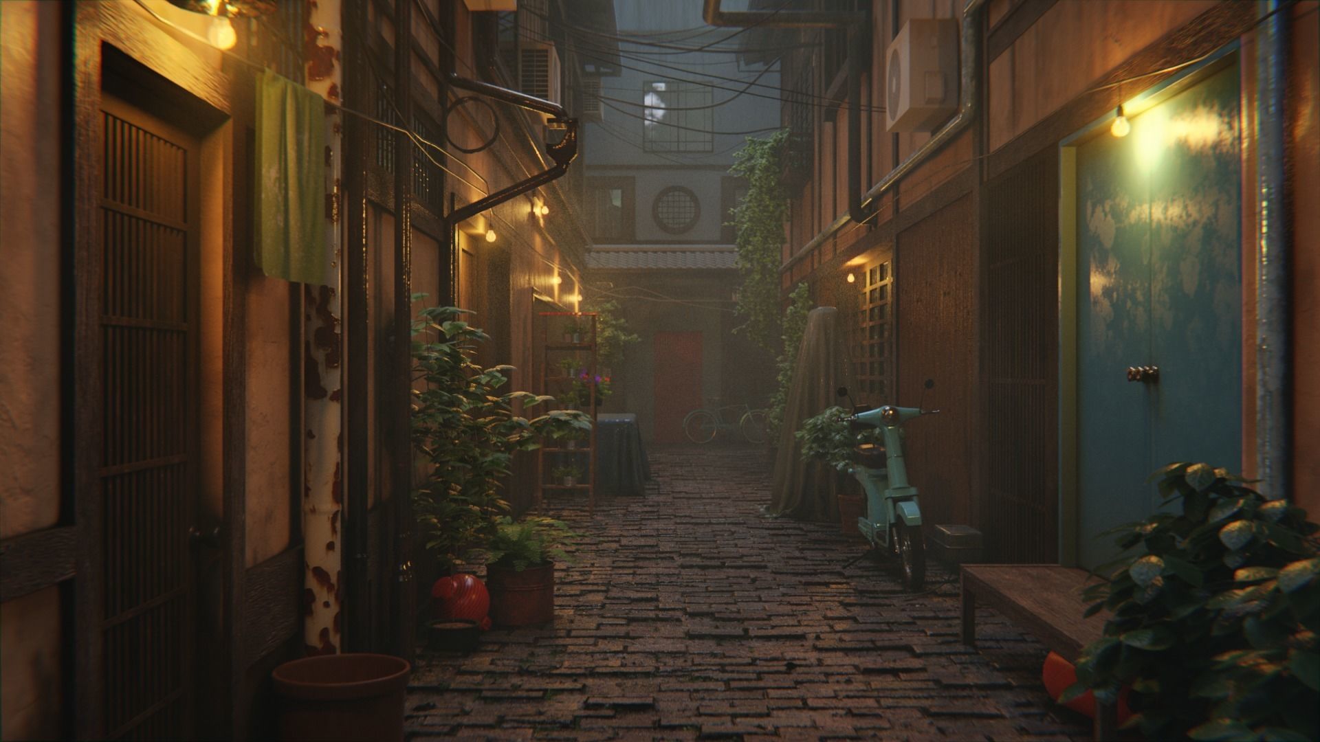 Japanese Alley 3d Scene 3D model | CGTrader
