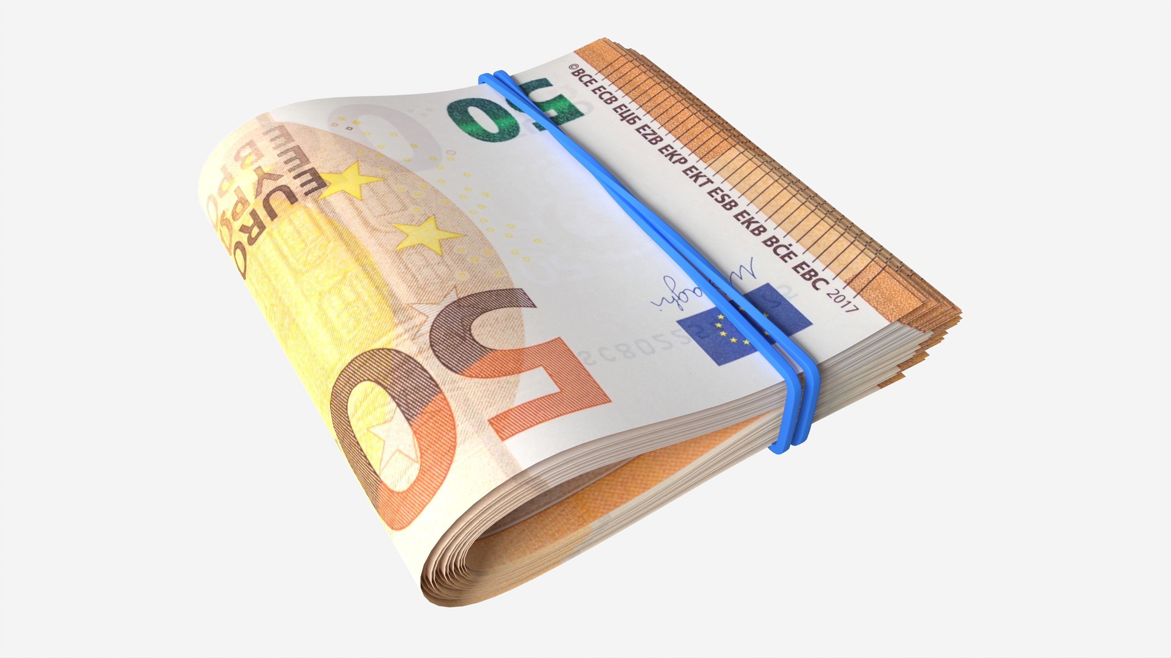 Euro banknotes folded and tied 02 3D model | CGTrader