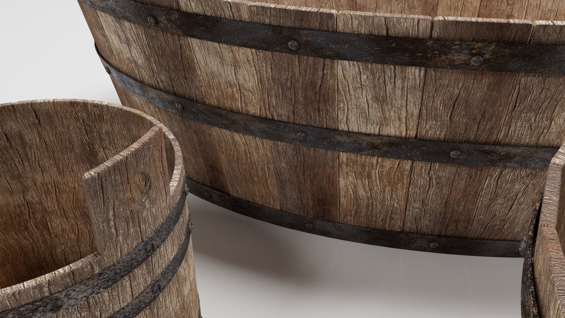 Medieval Tub Set 3D model | CGTrader