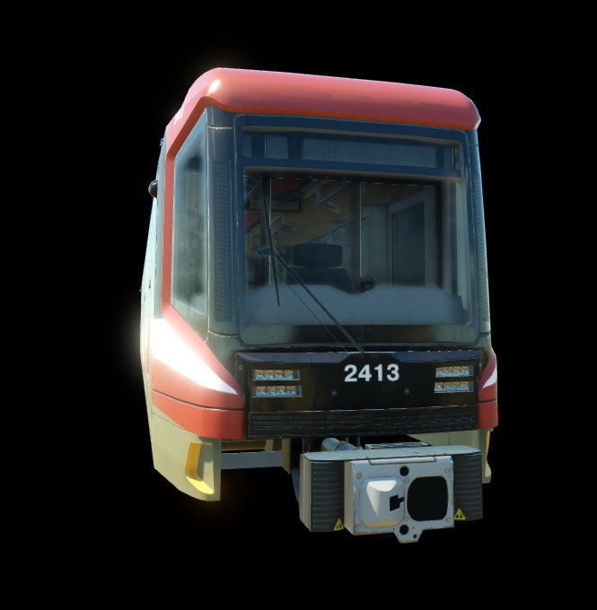 3D model Siemmens S200 Calgary light rail train VR / AR / low-poly ...