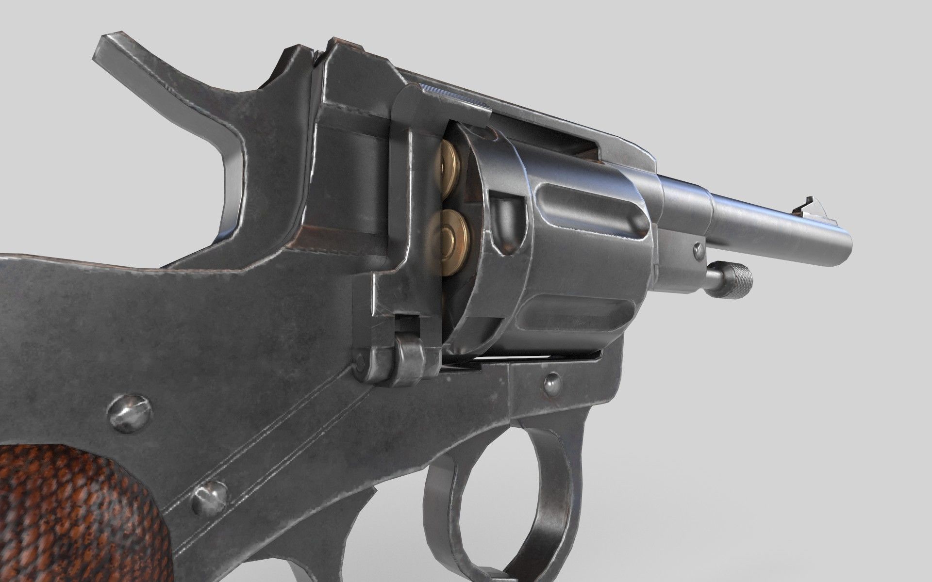 3D model Nagant M1895 Russian Gun - PBR - Low-poly 3D model VR / AR ...