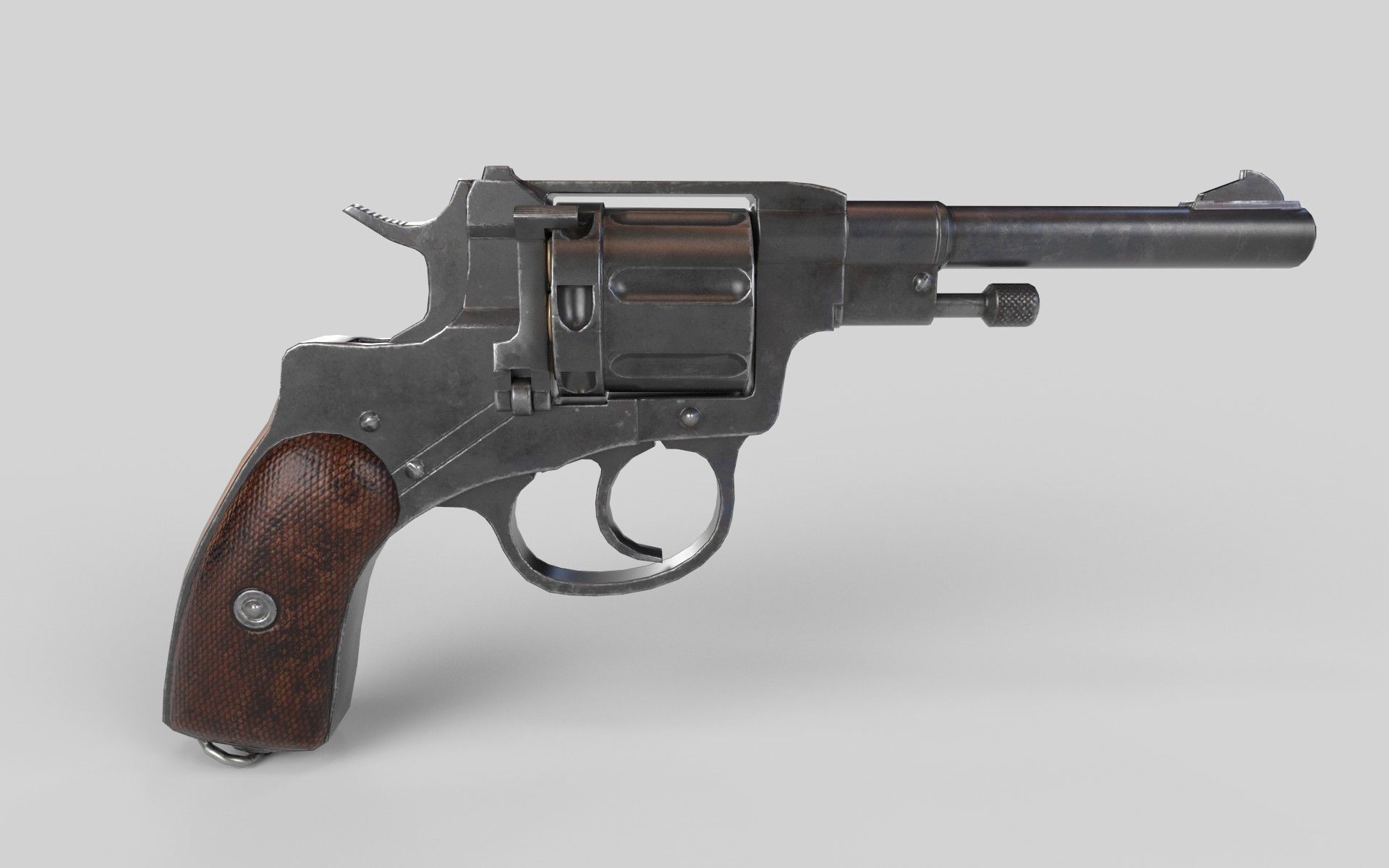 3D model Nagant M1895 Russian Gun - PBR - Low-poly 3D model VR / AR ...