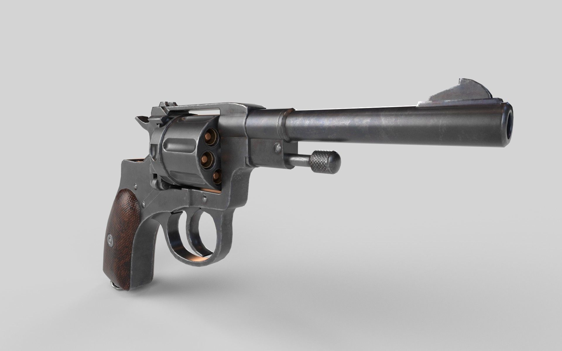 3D model Nagant M1895 Russian Gun - PBR - Low-poly 3D model VR / AR ...