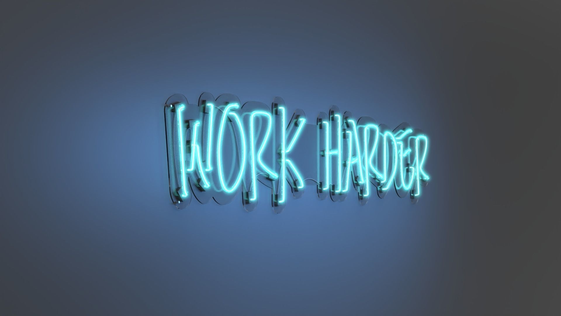 Work Harder - Neon Sign 3D model | CGTrader