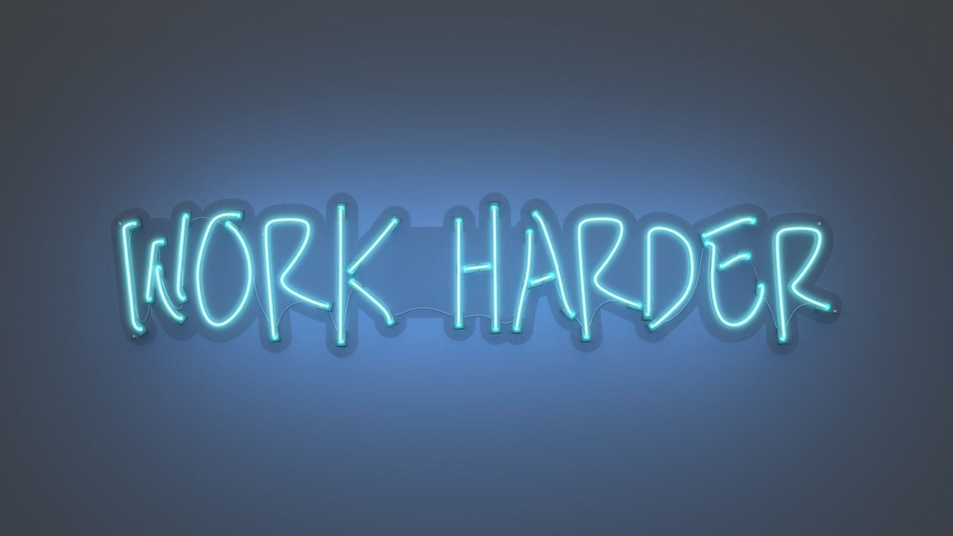 Work Harder - Neon Sign 3D model | CGTrader
